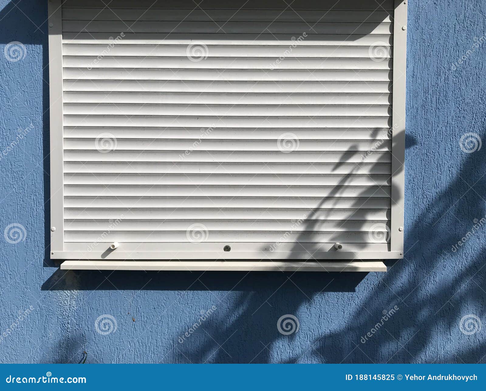 Background Texture of a White Closed Plastic Window with a Rollet on a ...