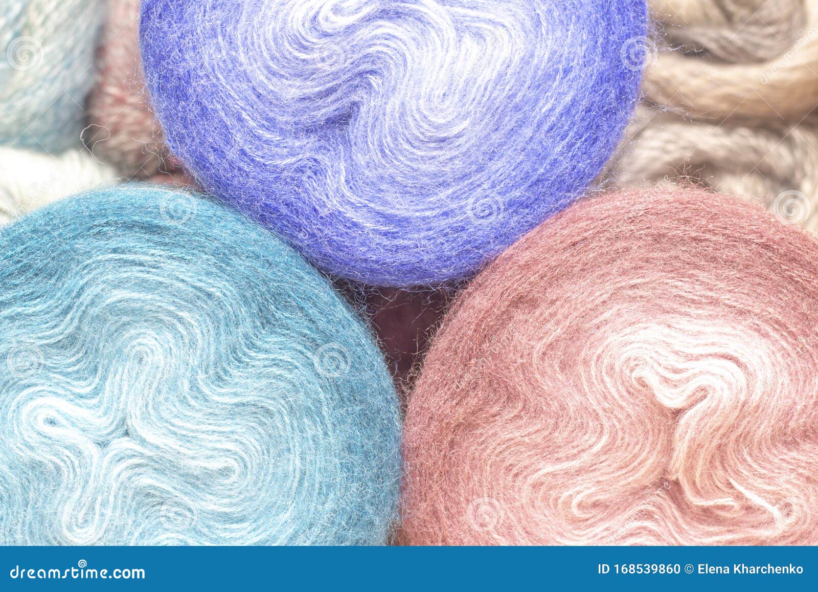 Background Texture of Woolen Multi-colored Yarn. Beautiful Thread ...