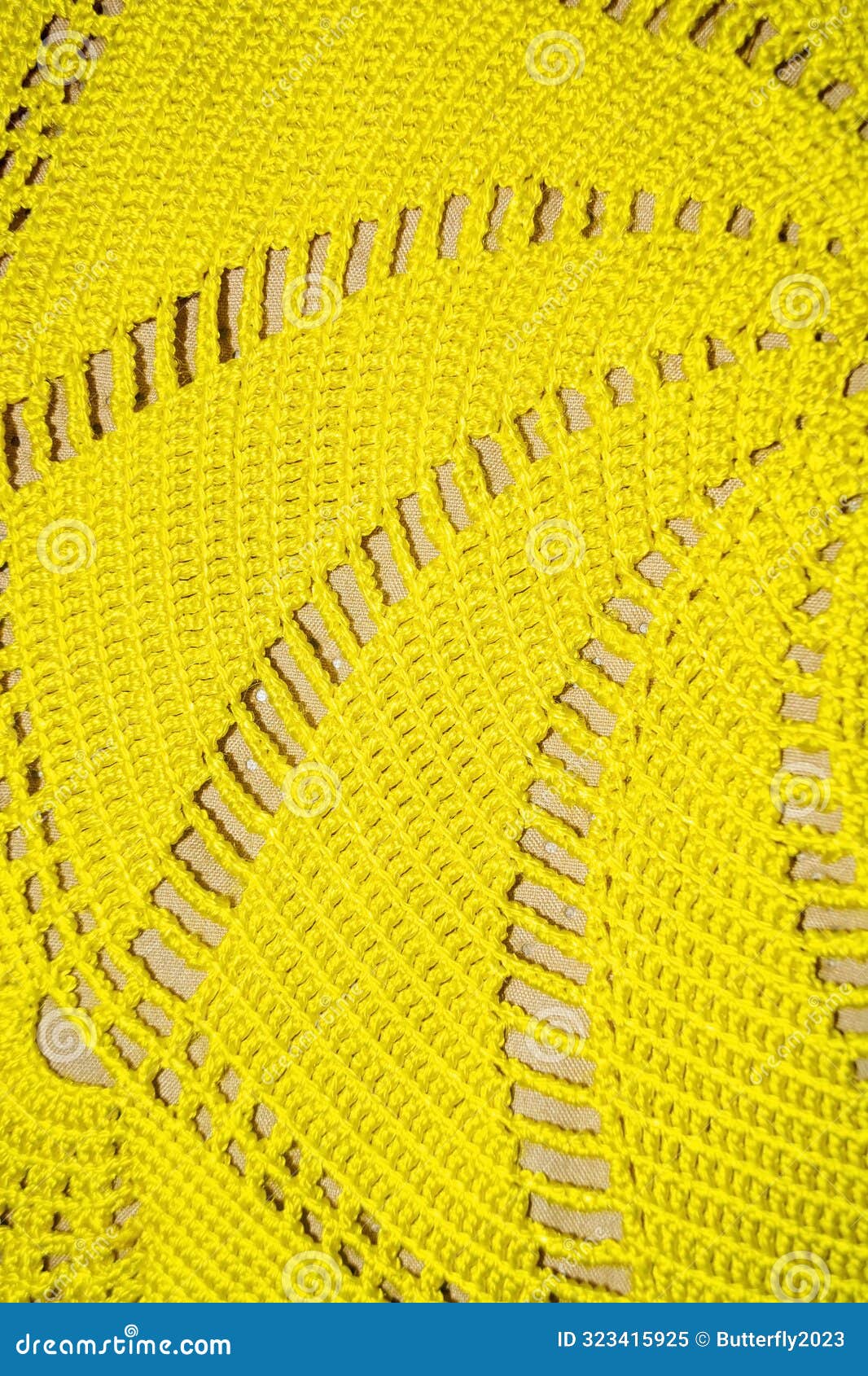 Background Texture of Yellow Crochet Fabric Stock Image - Image of ...