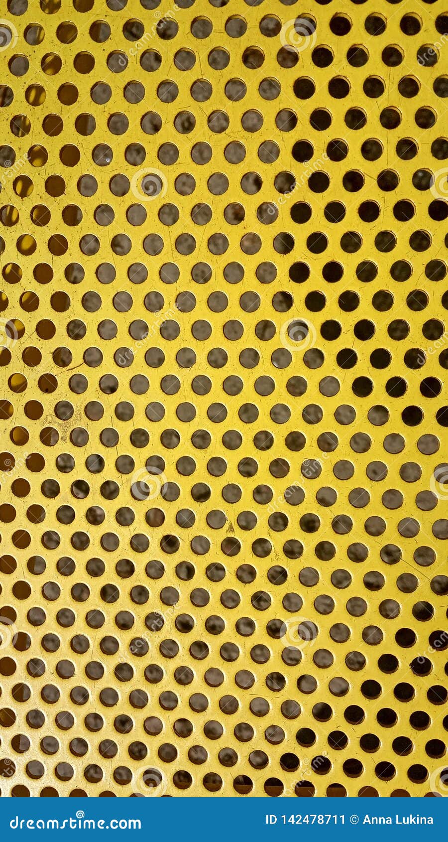 Background Texture Yellow Iron Board with Round Cuts through Stock ...