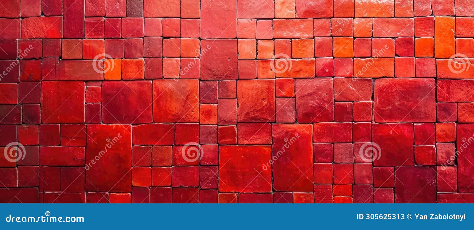 Background Of A Textured Red Tiled Wall With Vibrant, Eyecatching ...