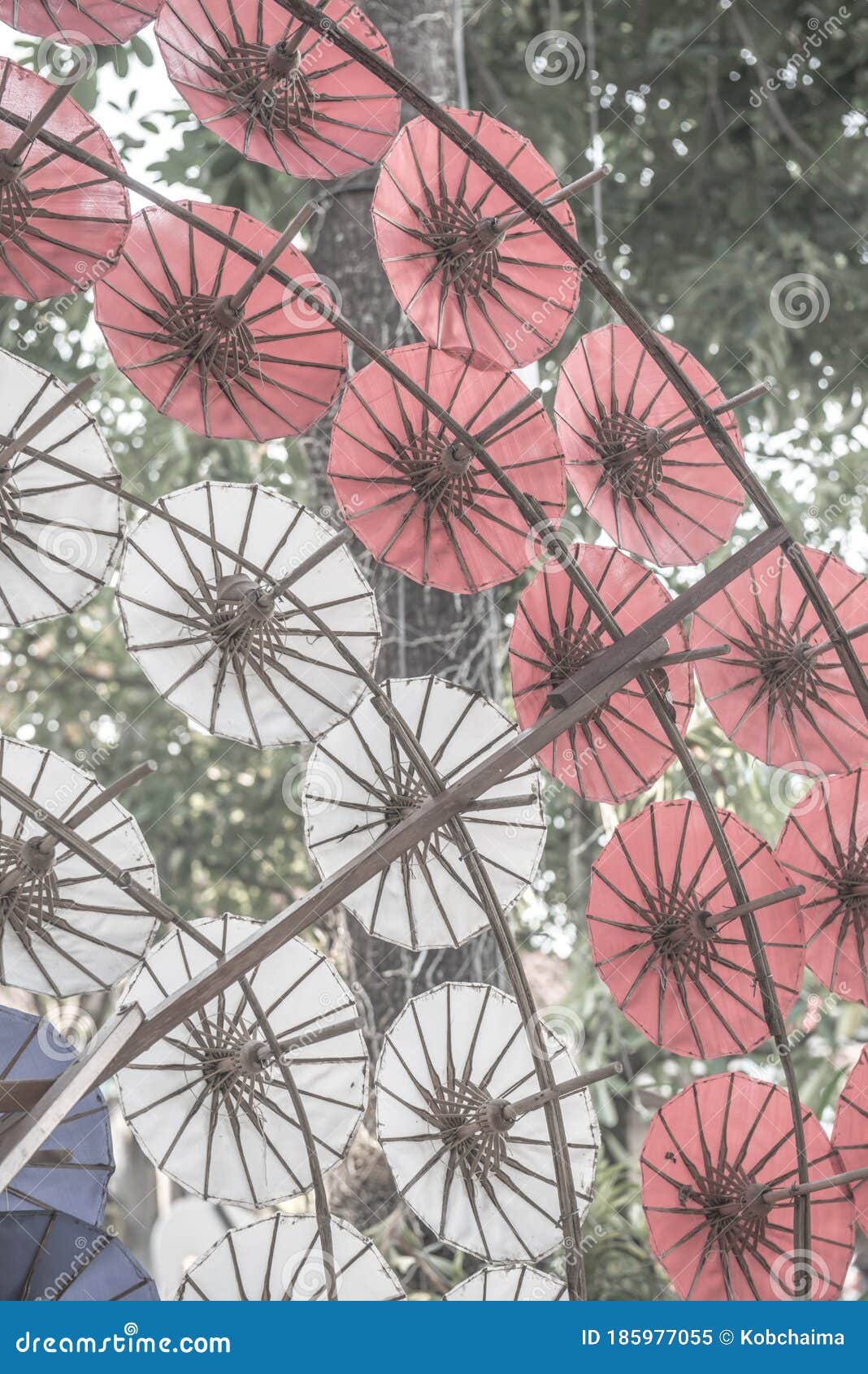 Background of Thai Native Umbrella Stock Image - Image of thai ...