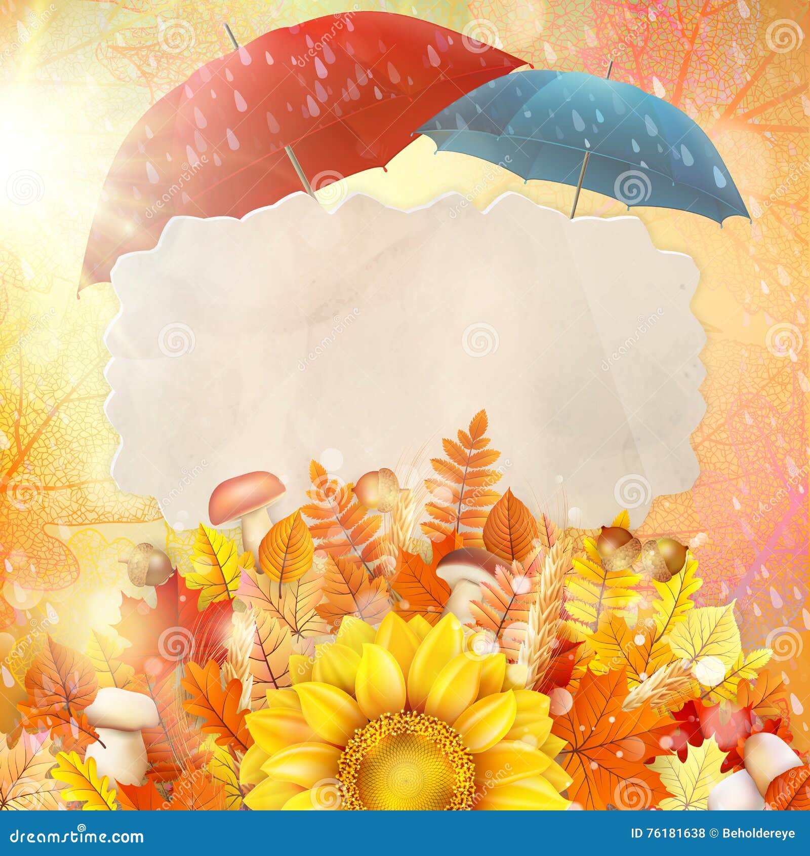 Background on a Theme of Autumn. EPS 10 Stock Vector - Illustration of ...