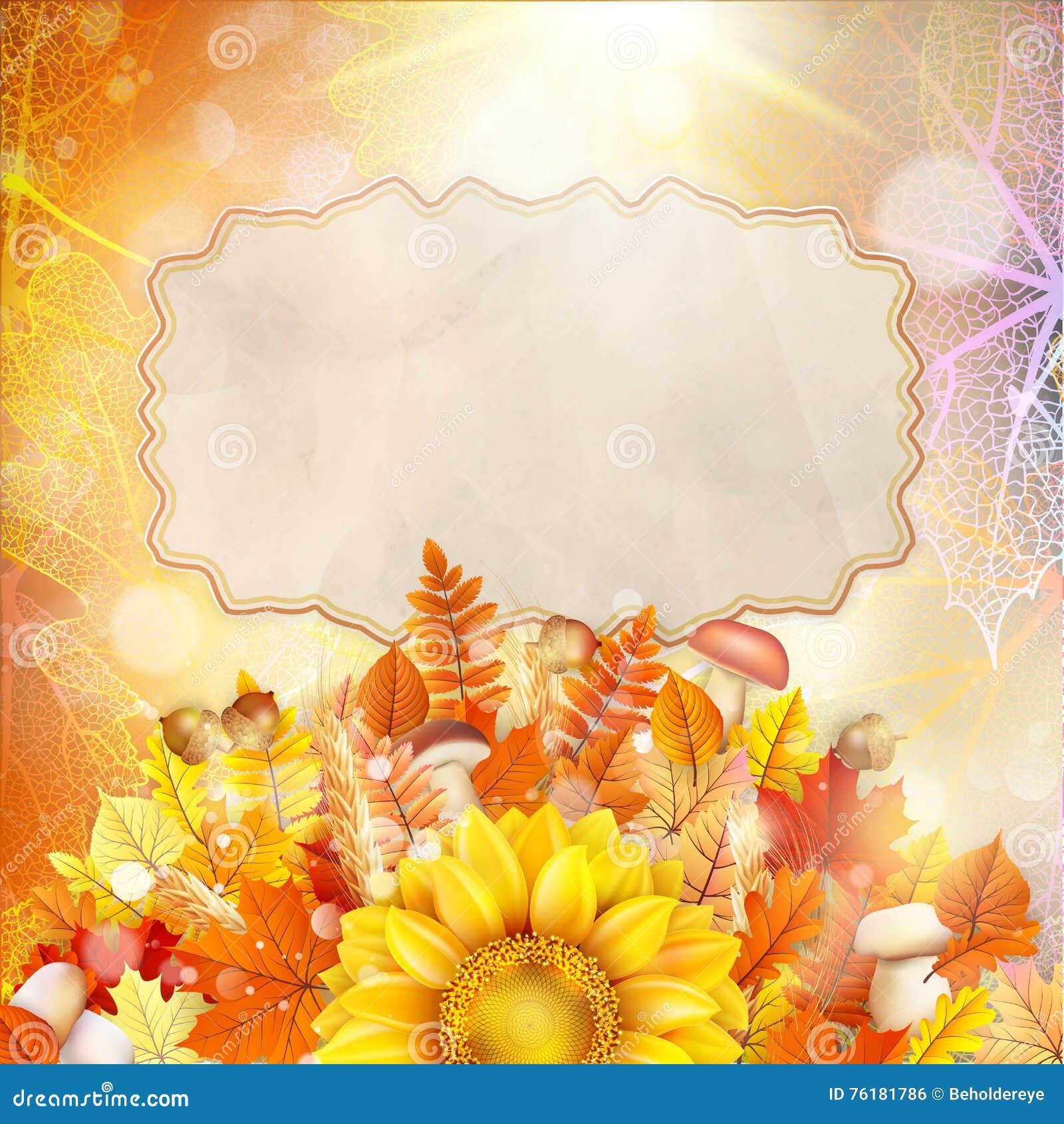 Background on a Theme of Autumn. EPS 10 Stock Vector - Illustration of ...