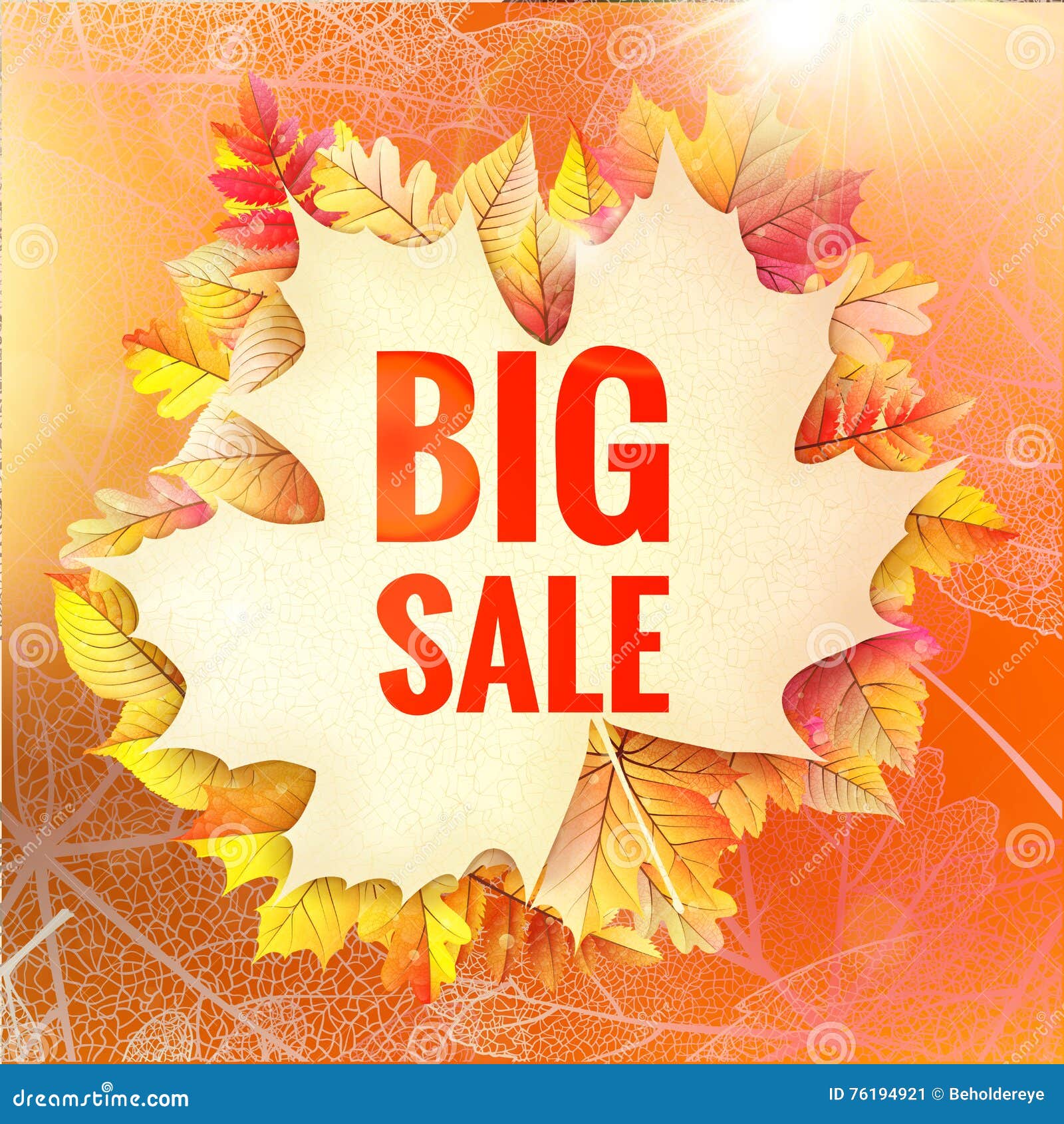 Background on a Theme of Autumn. Sale Stock Vector - Illustration of ...