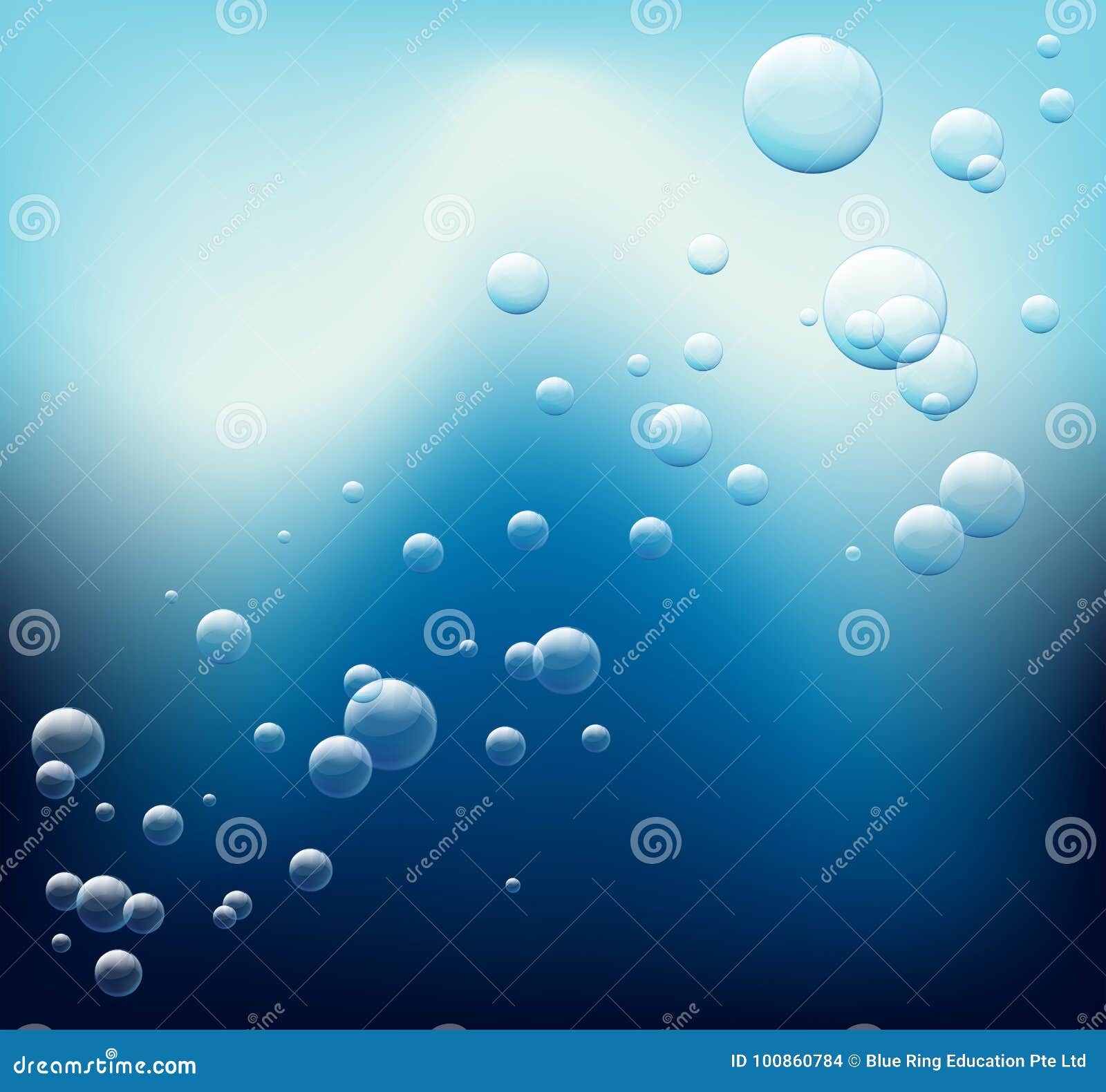 Background Theme With Bubbles On Blue Background Vector Illustration ...