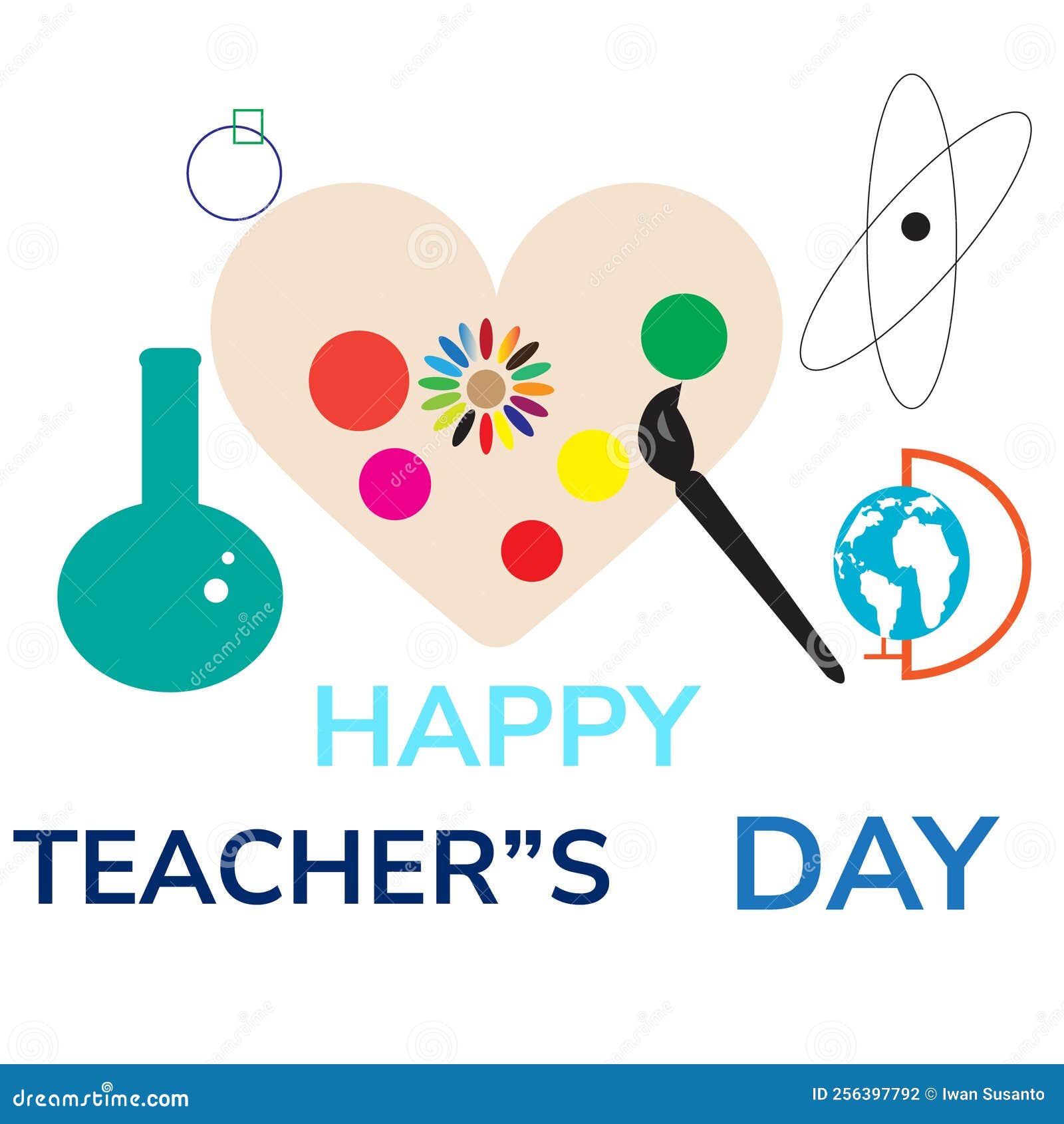 Background Theme Happy Teacher Day. Stock Illustration - Illustration ...