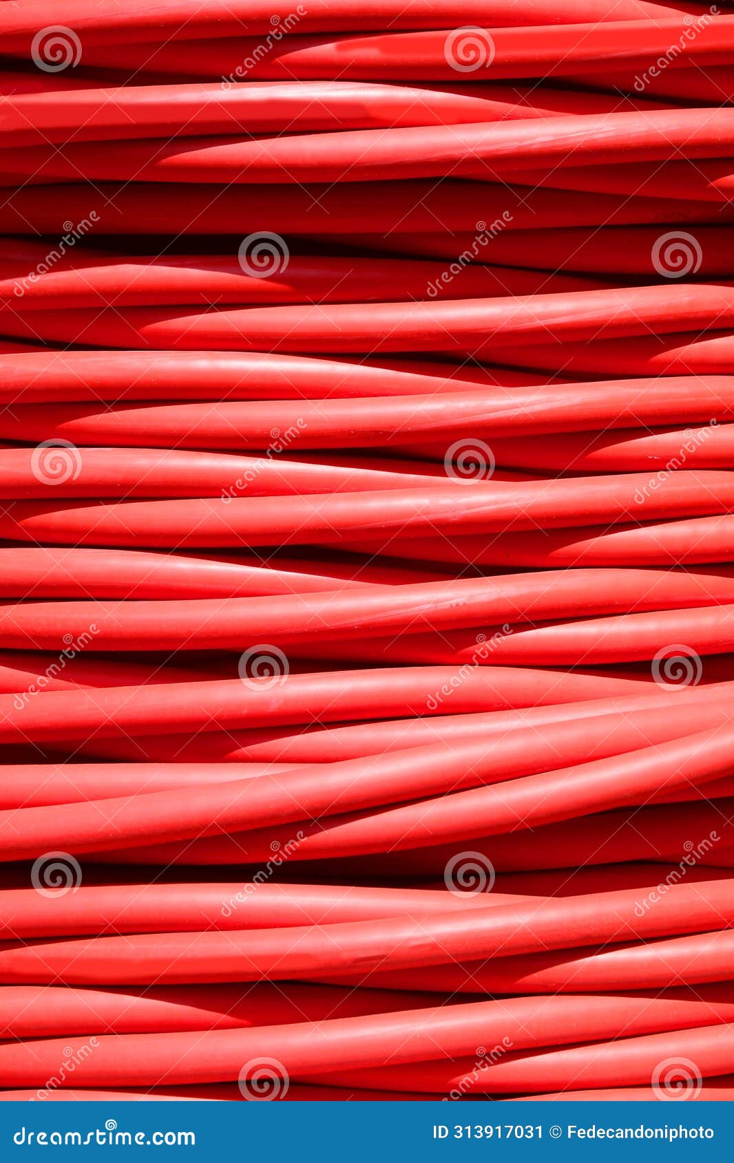 Background of Thick Red Electrical Cable Used for High-voltage Power ...
