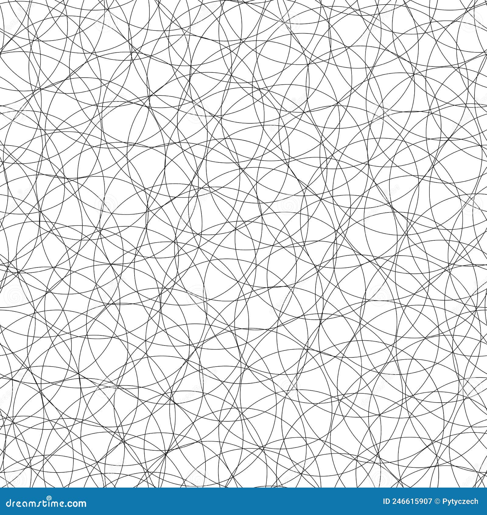 Tangled Background of Thin Black Outline Overlapping Circles Stock ...