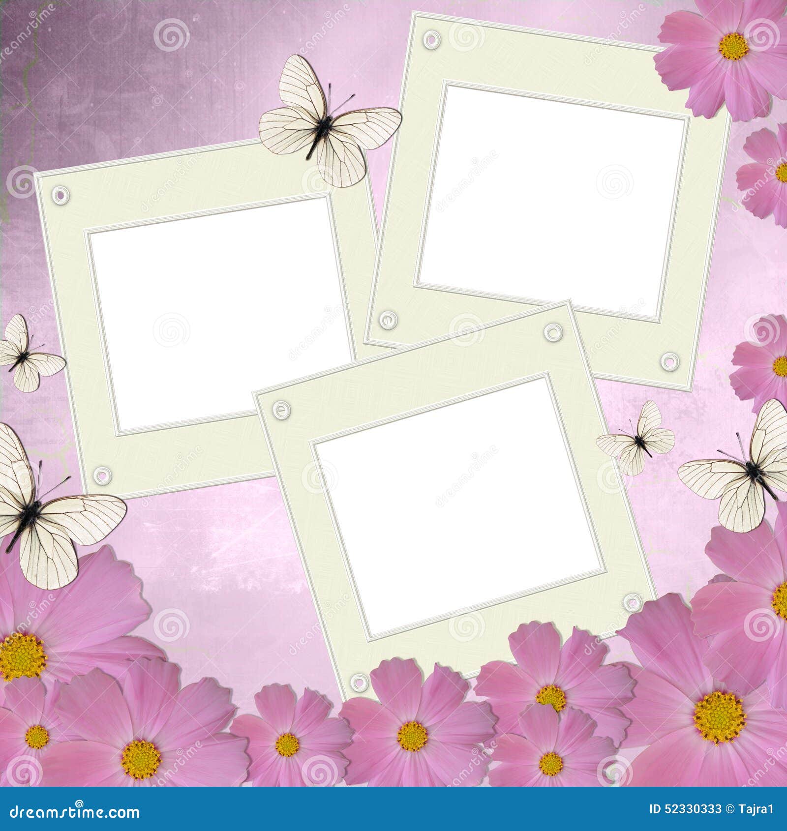 Background with Three Frames for Photos Stock Illustration ...