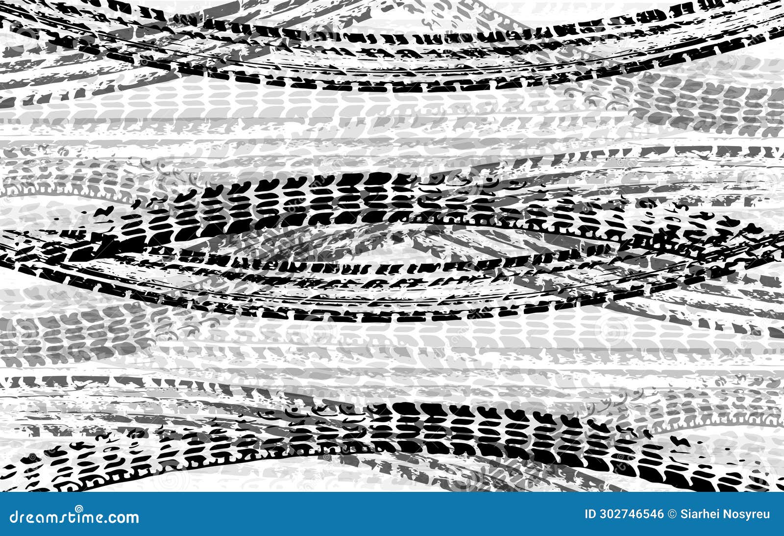 Background with Tire Wheel Marks of Cars. Vector Illustration Stock ...