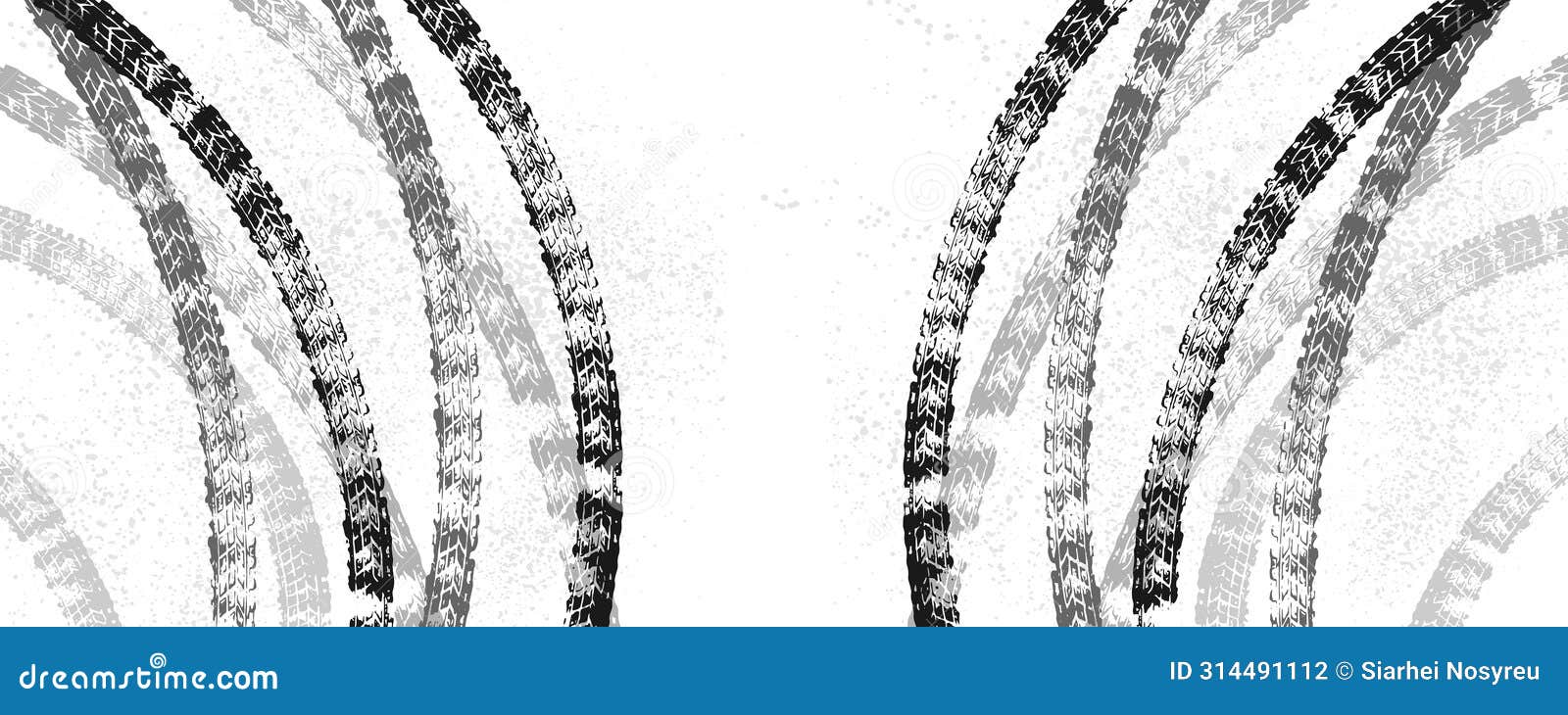 Background with Tire Wheel Marks of Cars. Vector Illustration Stock ...