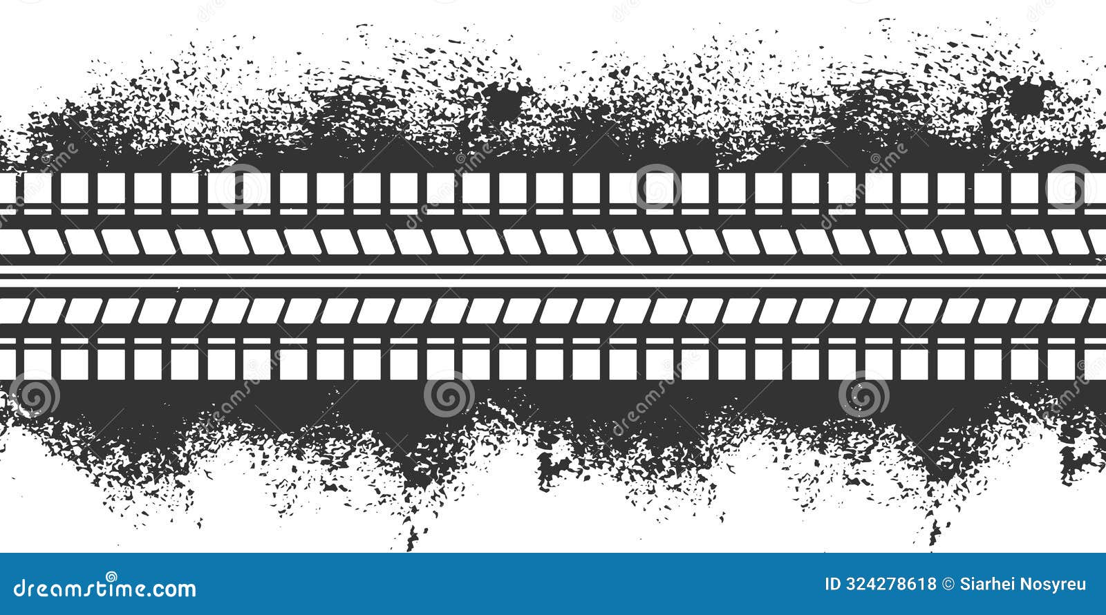 Background with Tire Wheel Marks of Cars. Vector Illustration Stock ...