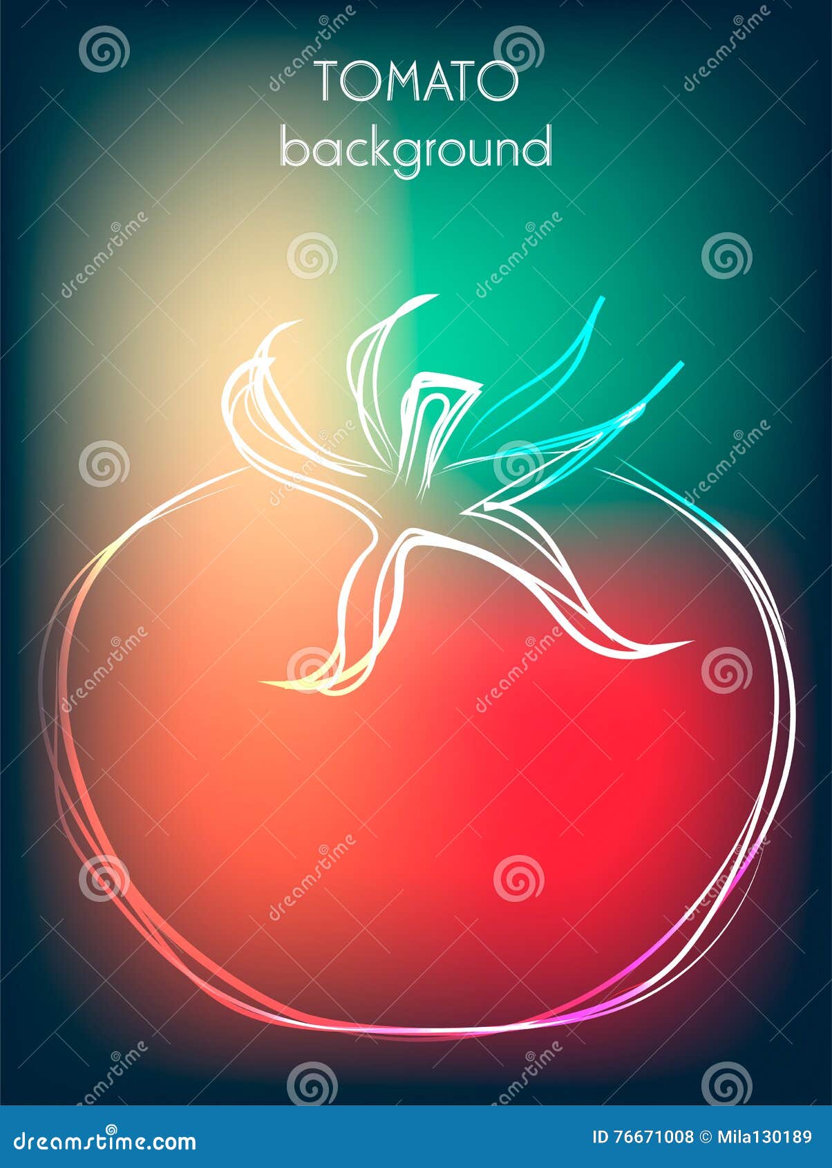 Background with Tomato in Modern Interesting Colors, Vector ...