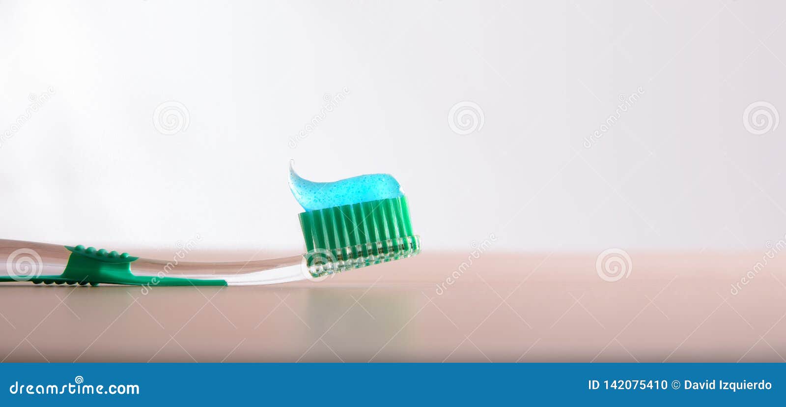 Background with Toothbrush with Toothpaste on Wooden Table Front Stock ...