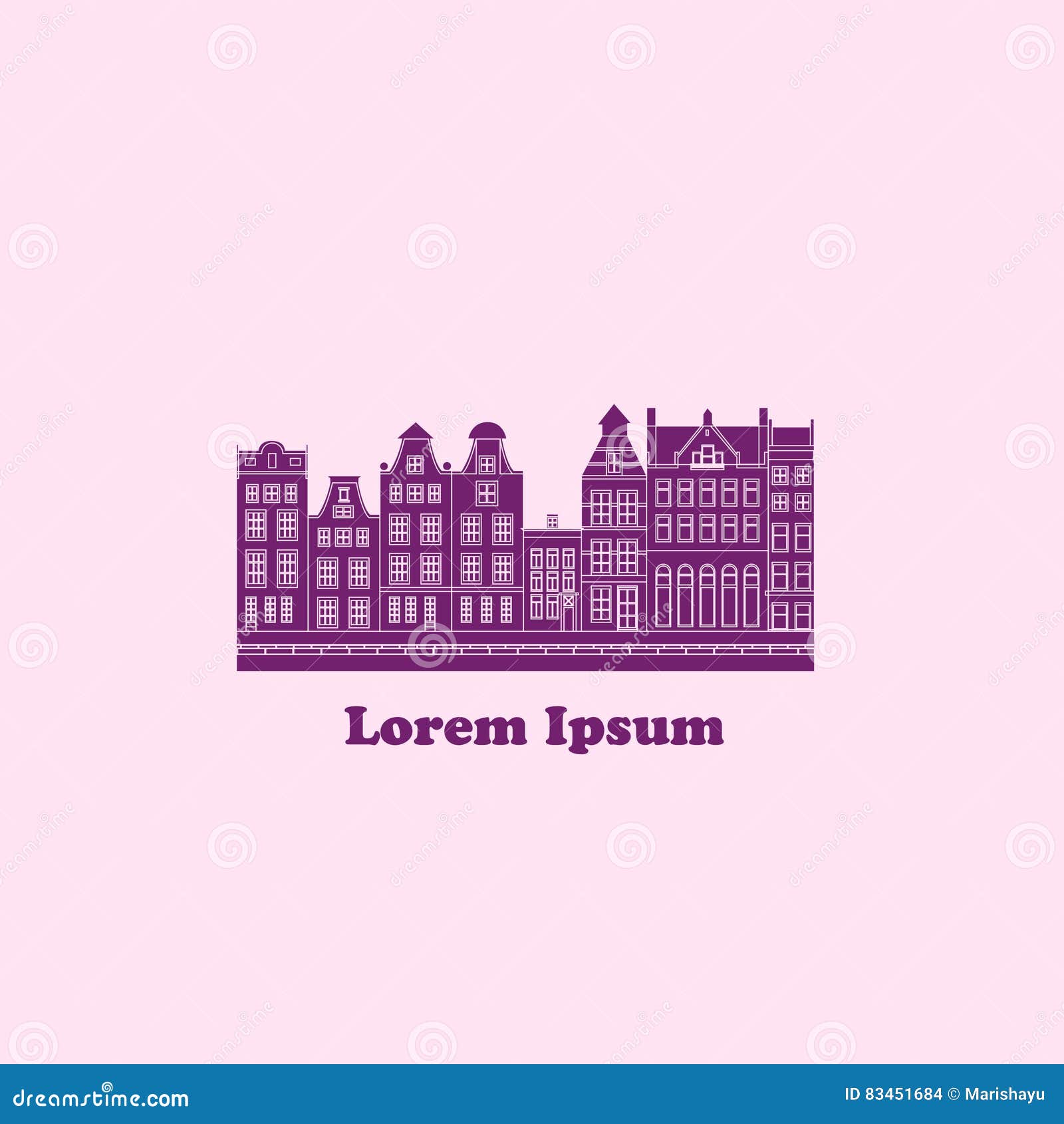 Background with town label stock vector. Illustration of window - 83451684