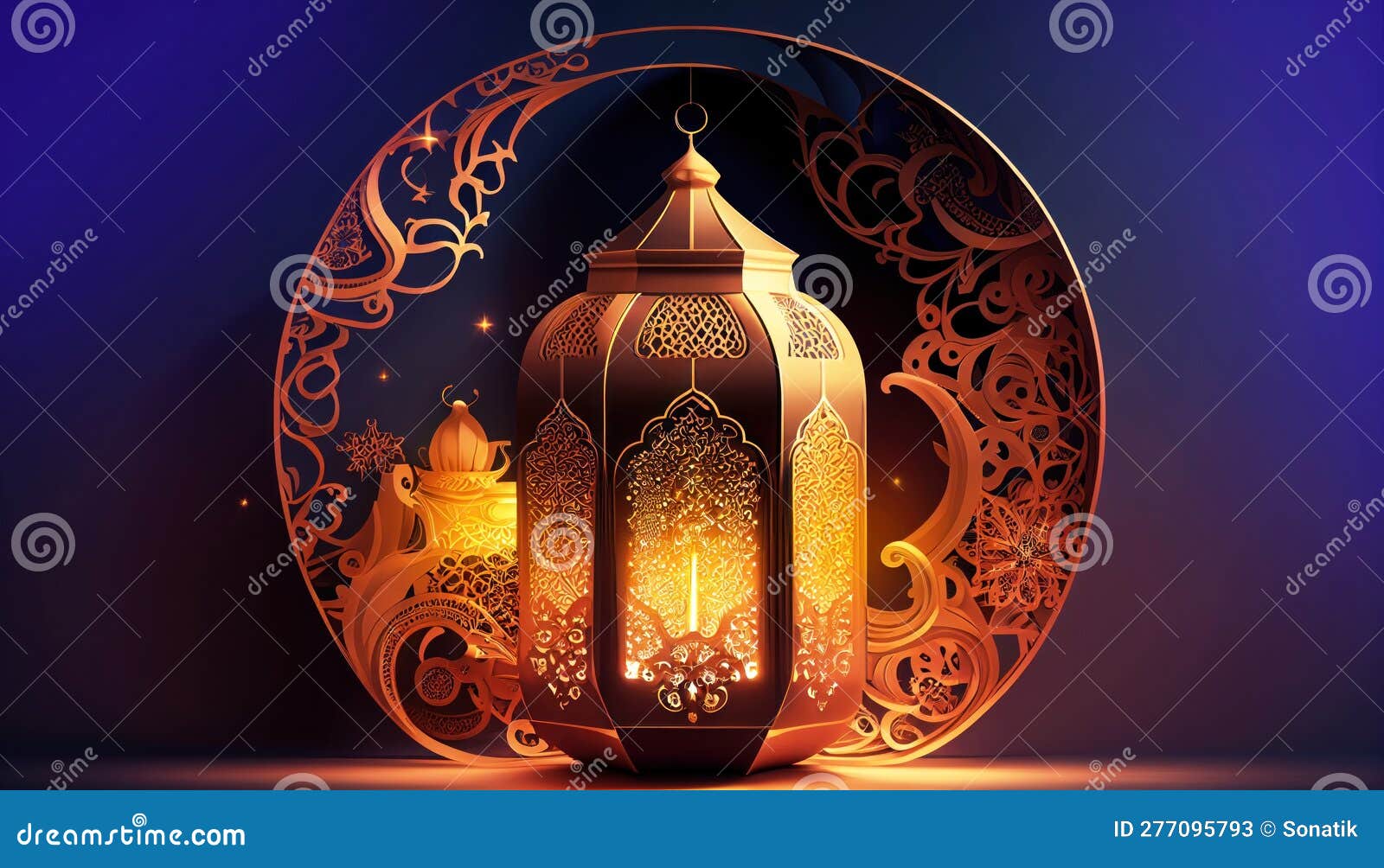 Background with Traditional Muslim Symbols by Generative AI Stock ...