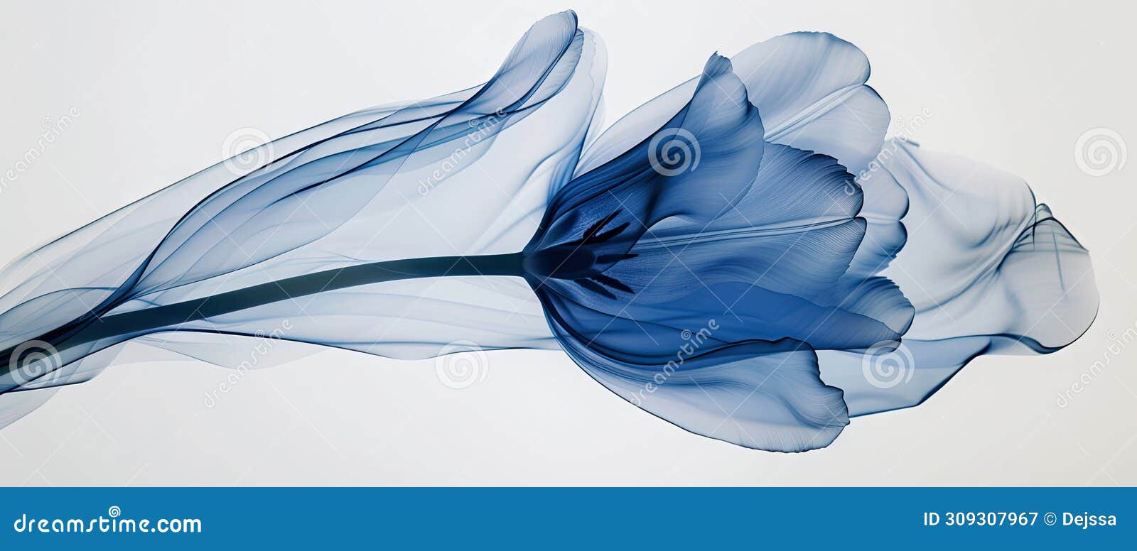 Background with Translucent Blue Flower in Smoke Stock Illustration ...