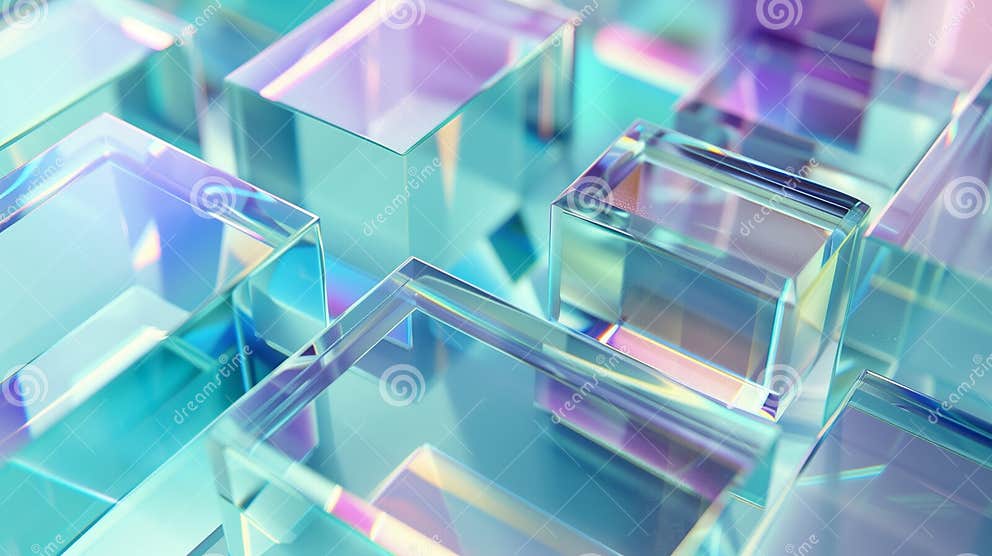 Background of Transparent Glass Geometry Rendered in 3D Stock Image ...