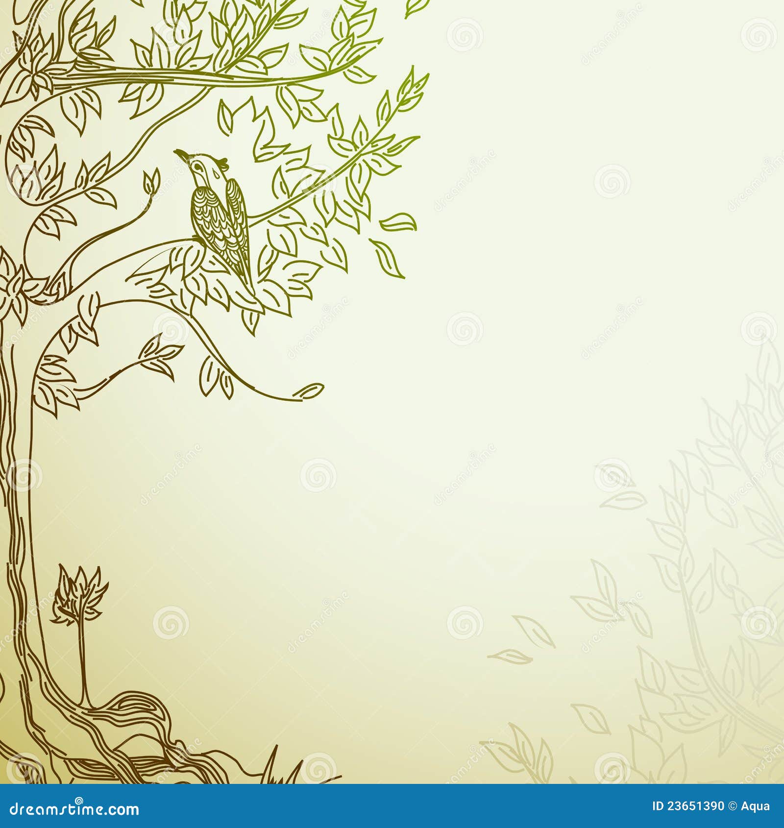 Background with tree stock vector. Illustration of drawing - 23651390