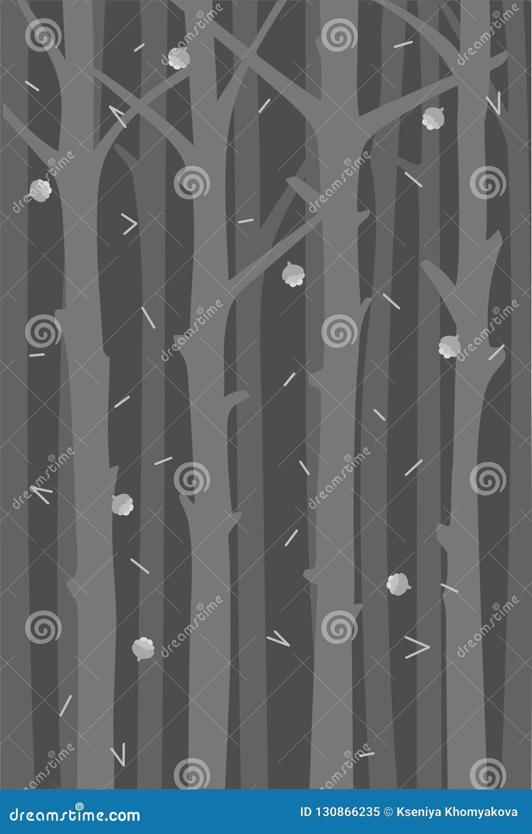 View of tree trunks stock vector. Illustration of graphic - 130866235