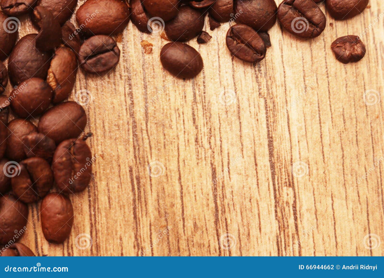 Background Tree Wooden Coffee Beans Scattered Stock Photo - Image of ...