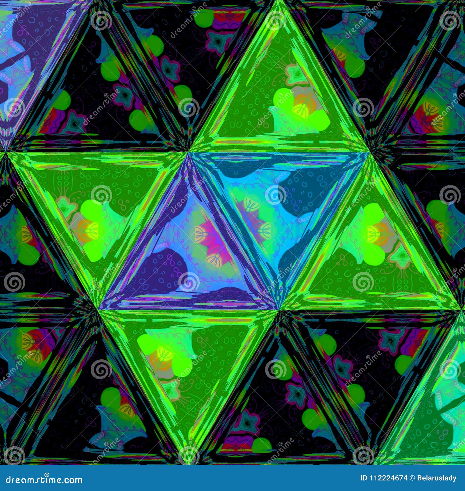 Background with a Triangle Ornament in Vibrant Gaudy Colors Stock Photo ...