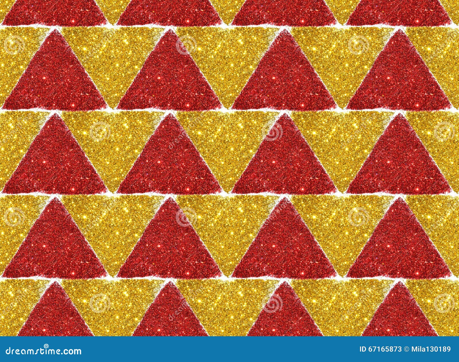 Background with Triangles of Golden and Red Glitter, Seamless Pattern ...