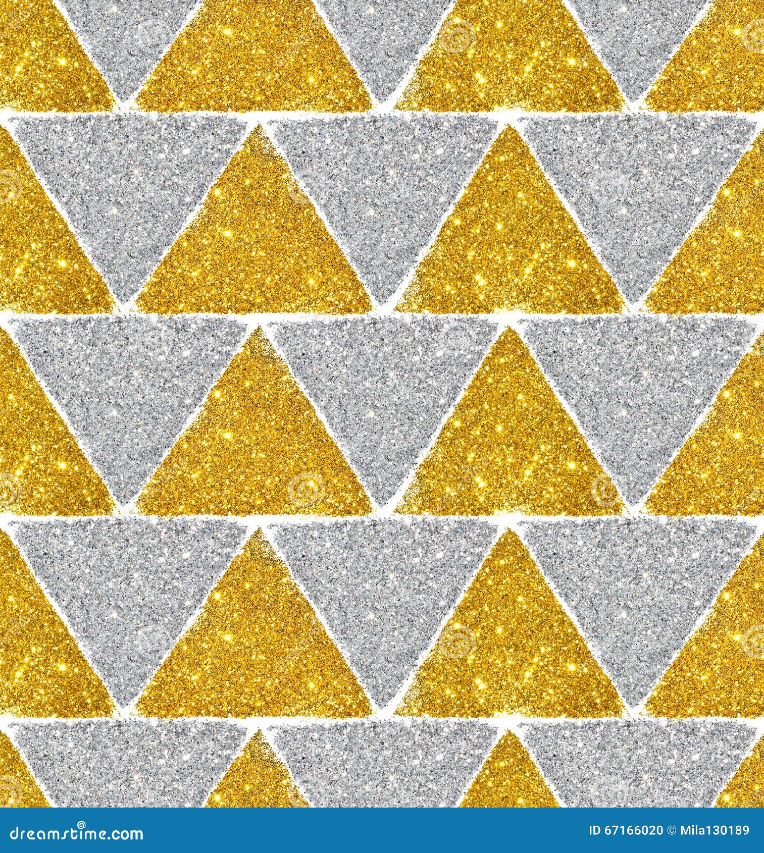 Background with Triangles of Golden and Silver Glitter, Seamless ...