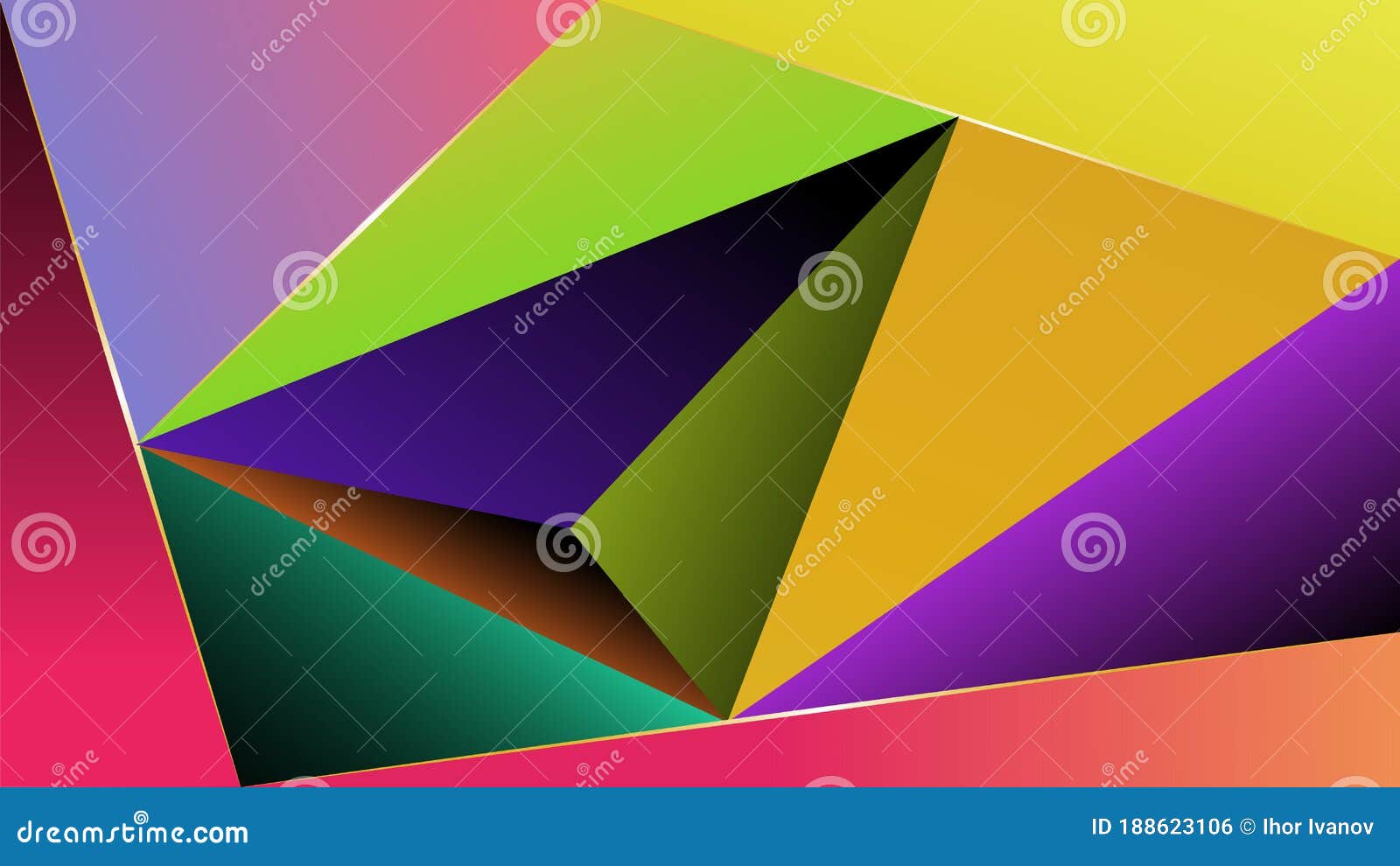 Background from Triangles with Multicolor Gradient Fill Stock Vector ...