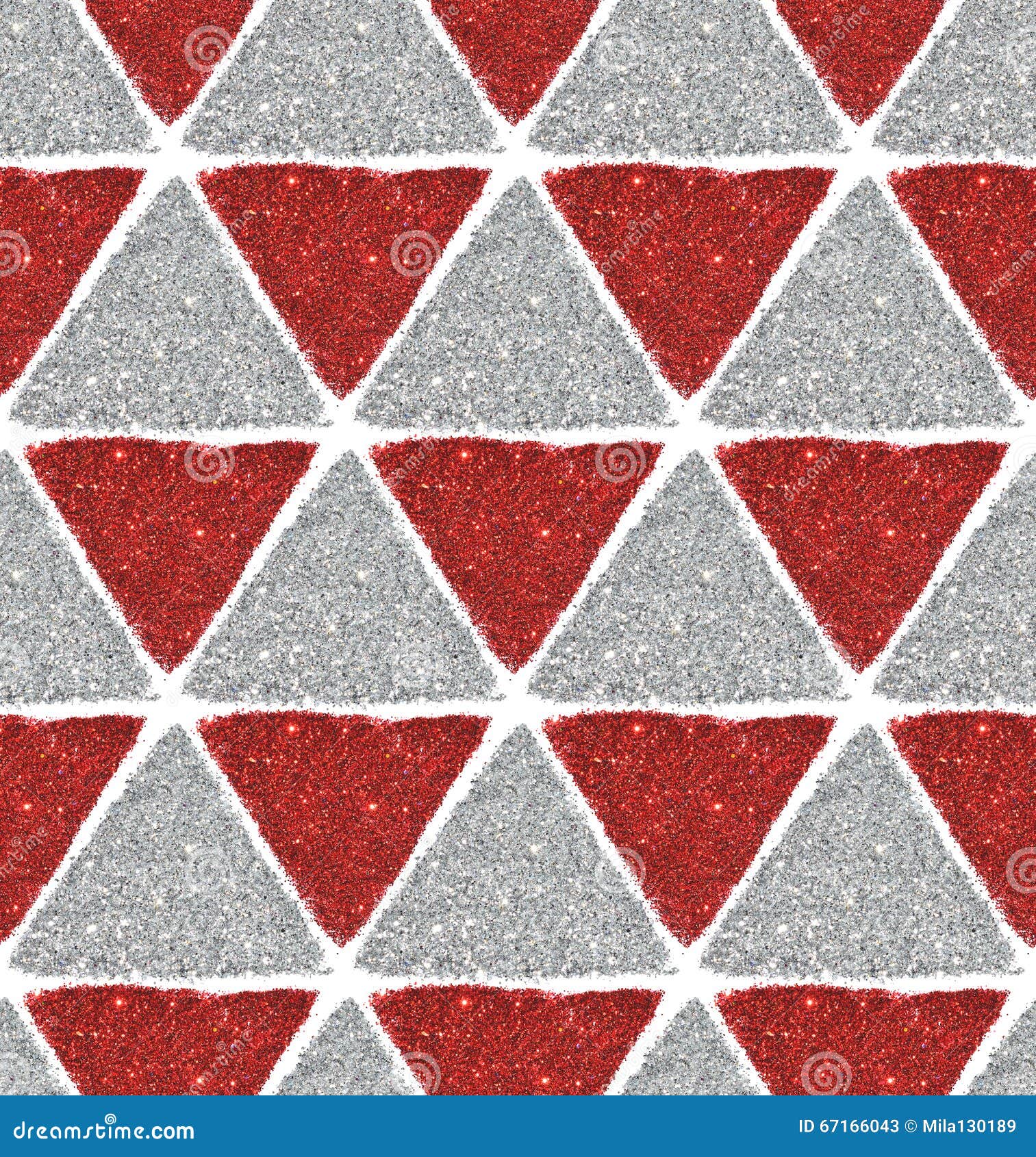 Background with Triangles of Red and Silver Glitter, Seamless Pattern ...
