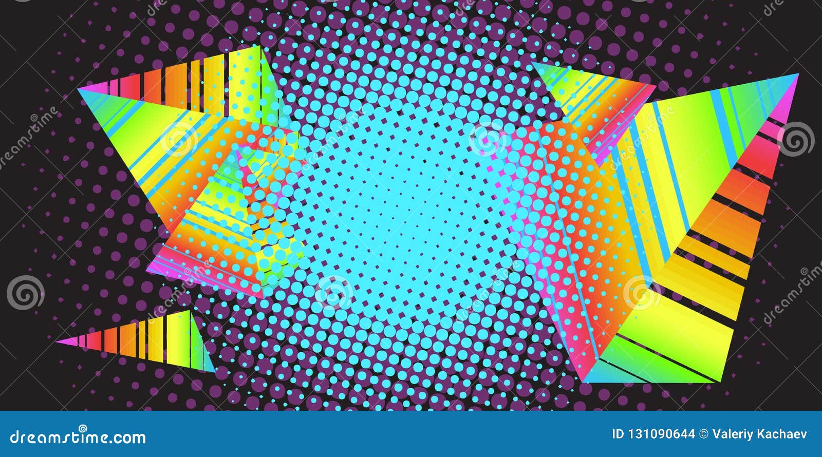 Background triangles 80s stock vector. Illustration of flyer - 131090644
