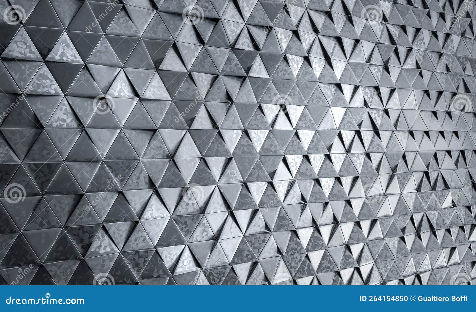 Background with Triangular Shapes in Galvanized Metal Stock ...