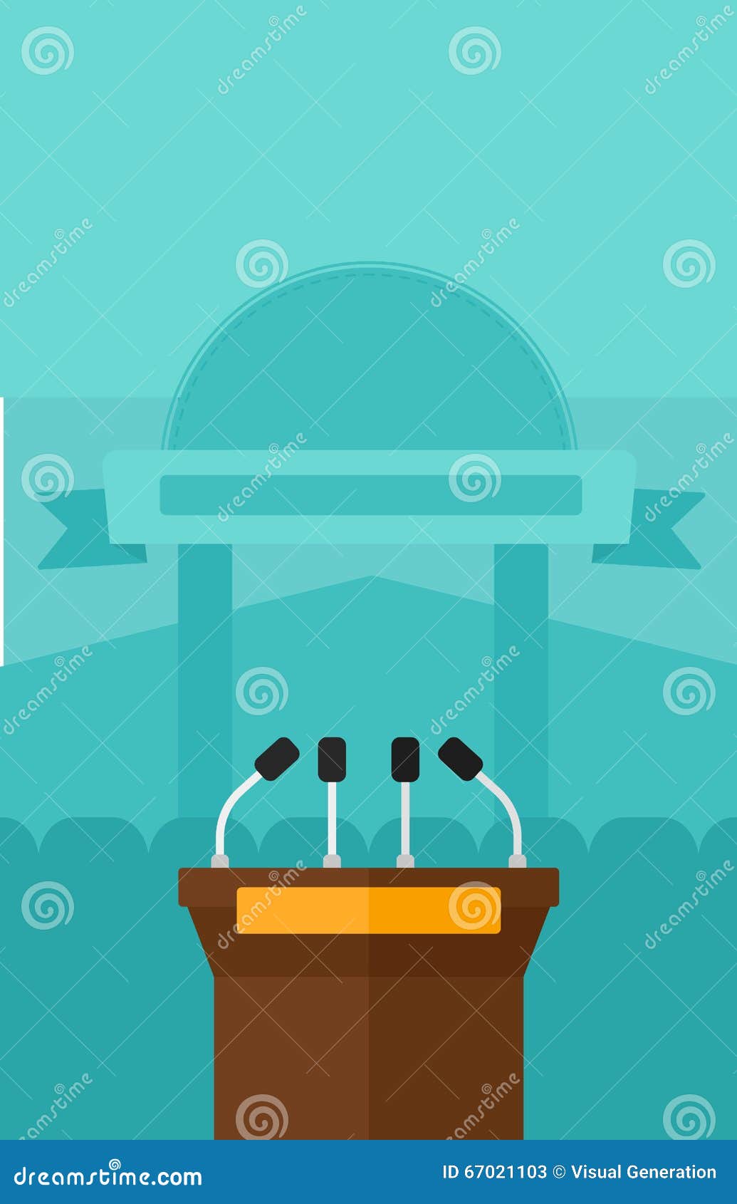 Background of Tribune Speech with Microphones. Stock Vector ...
