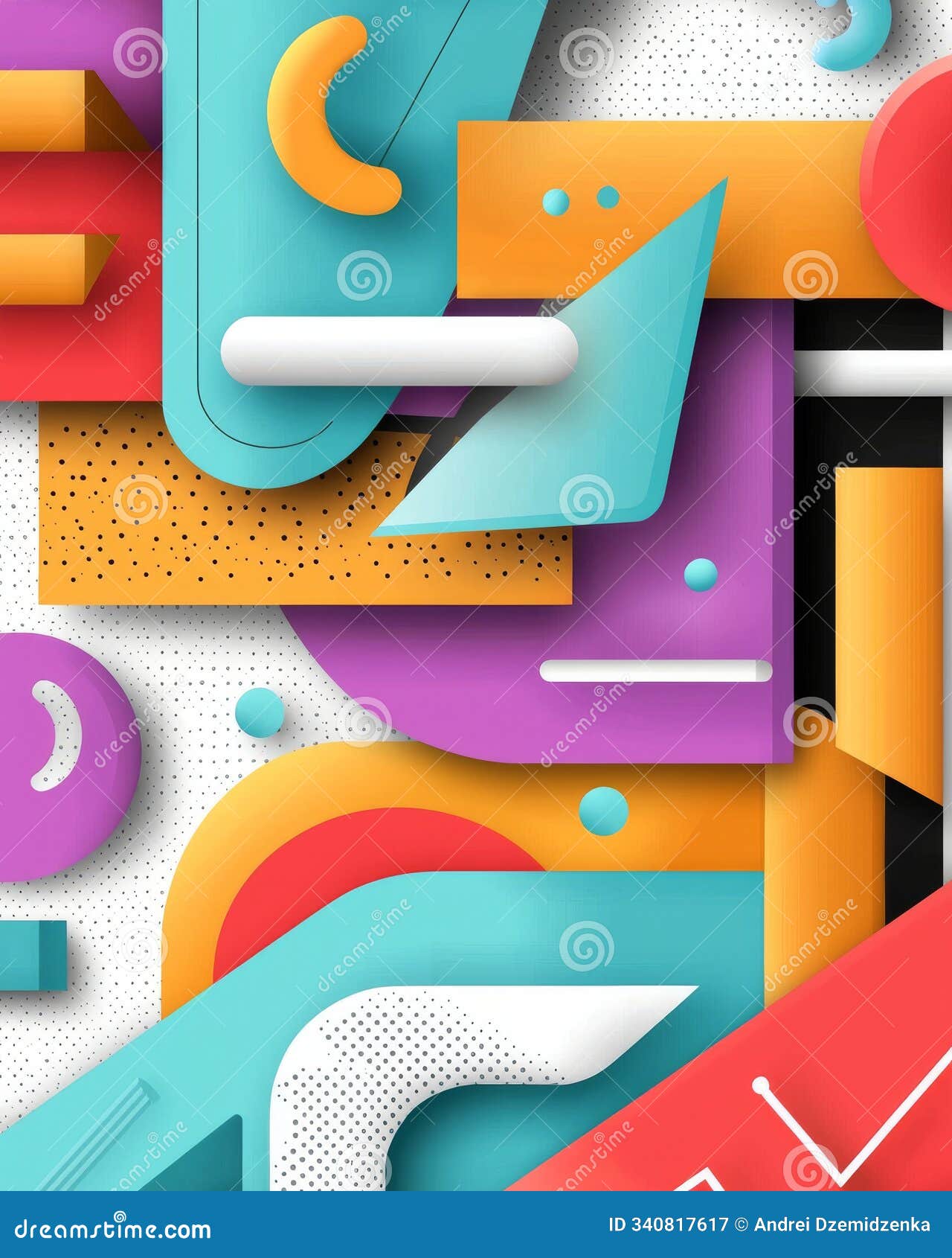 Background with Trippy Psychedelic Colored Neon Geometric Shapes Stock ...