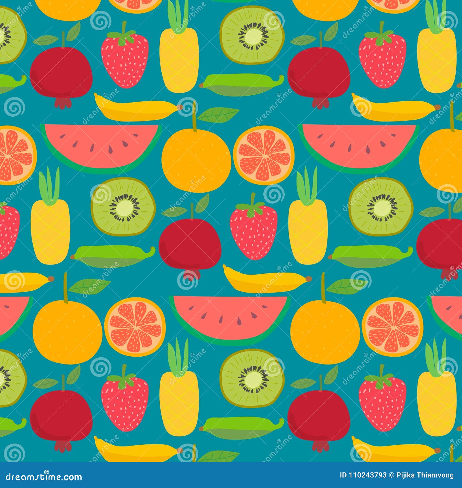 Background with Fruits Pattern. Stock Vector - Illustration of kiwi ...