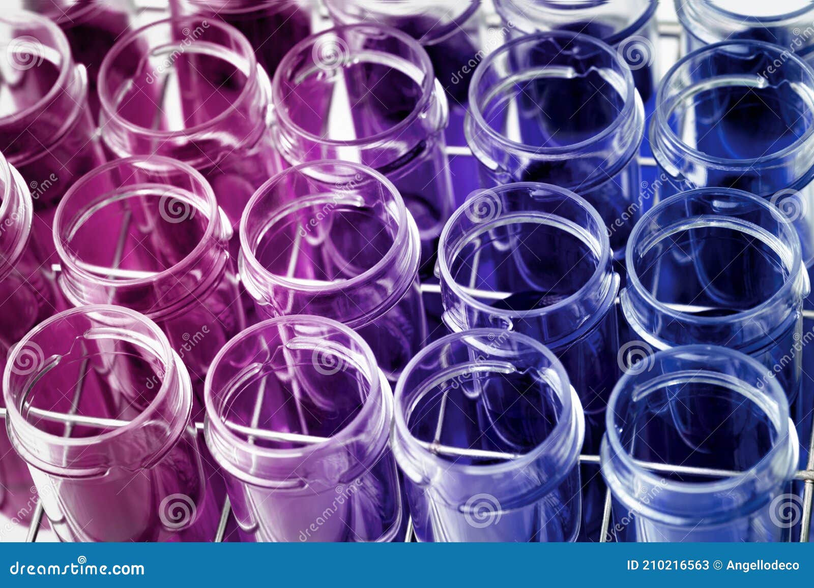 Rack with Plastic Tubes in Research Laboratory Stock Image - Image of ...