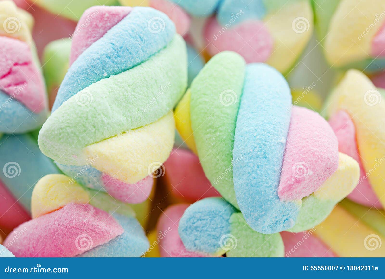 Background of Twisted, Colorful Marshmallow, Close Up, Macro Stock ...