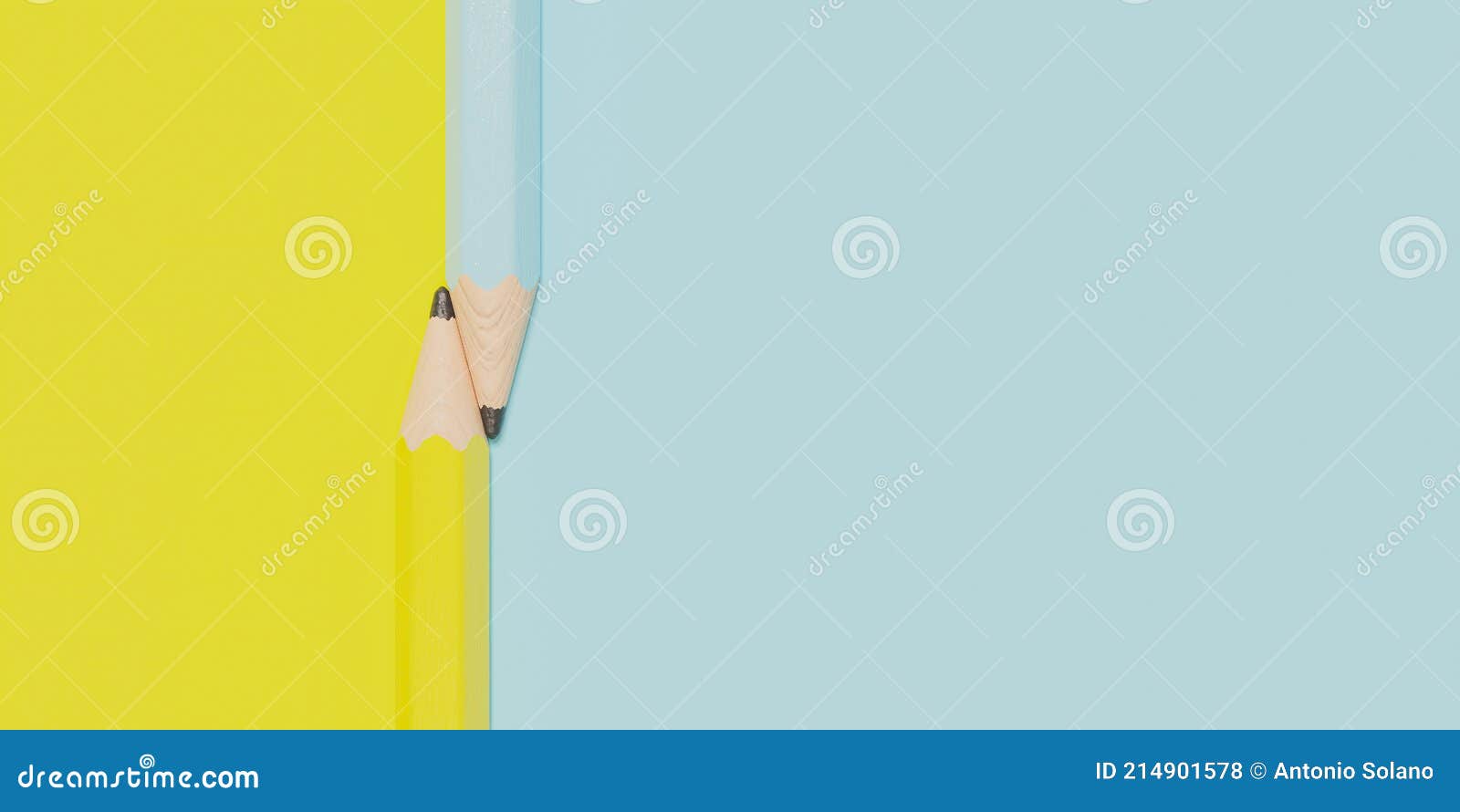 Two Crossed Pencils and Separate Colors with Space for Text Stock Photo ...