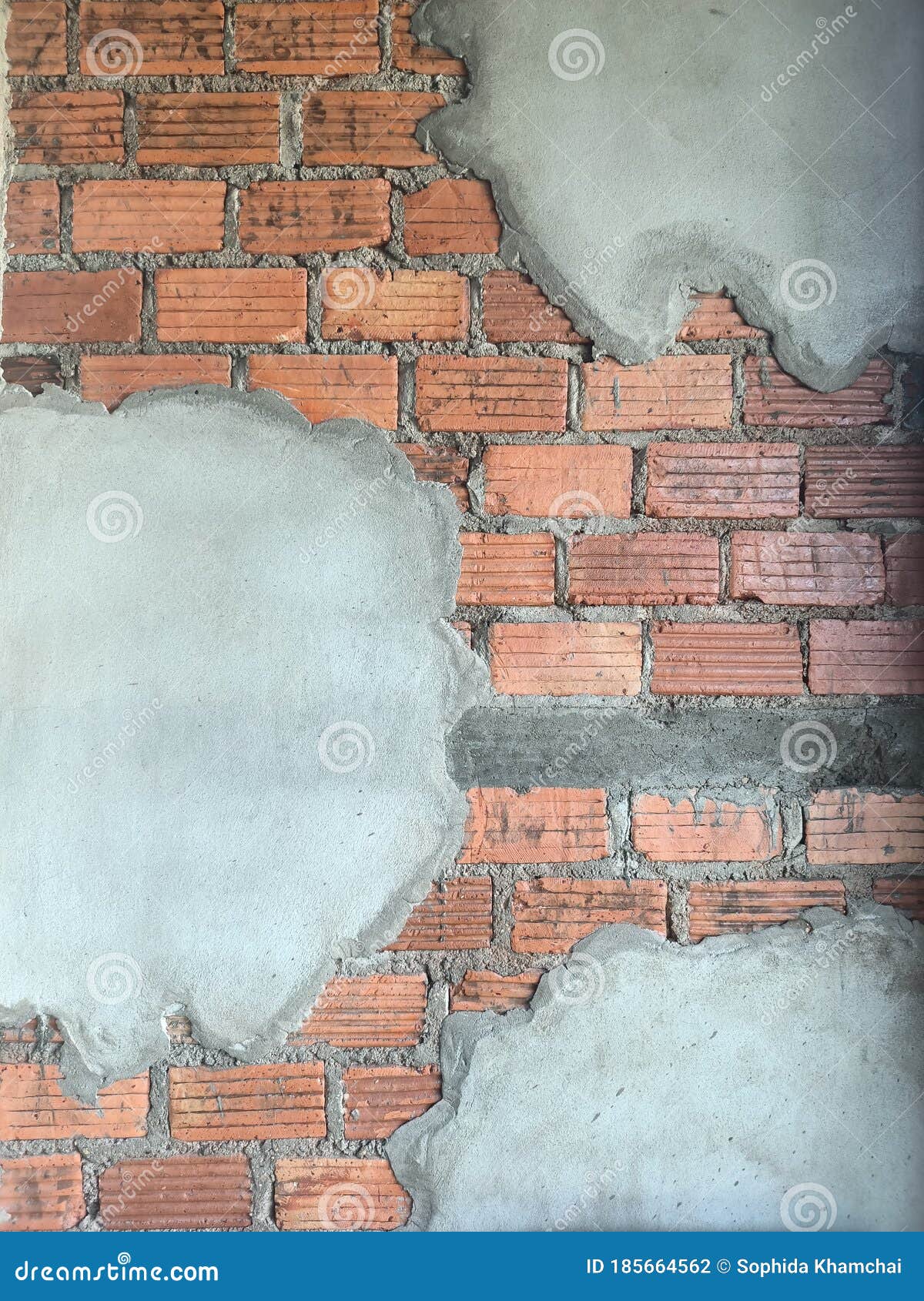 Background of Unfinished Brick Wall. Stock Photo - Image of brick ...