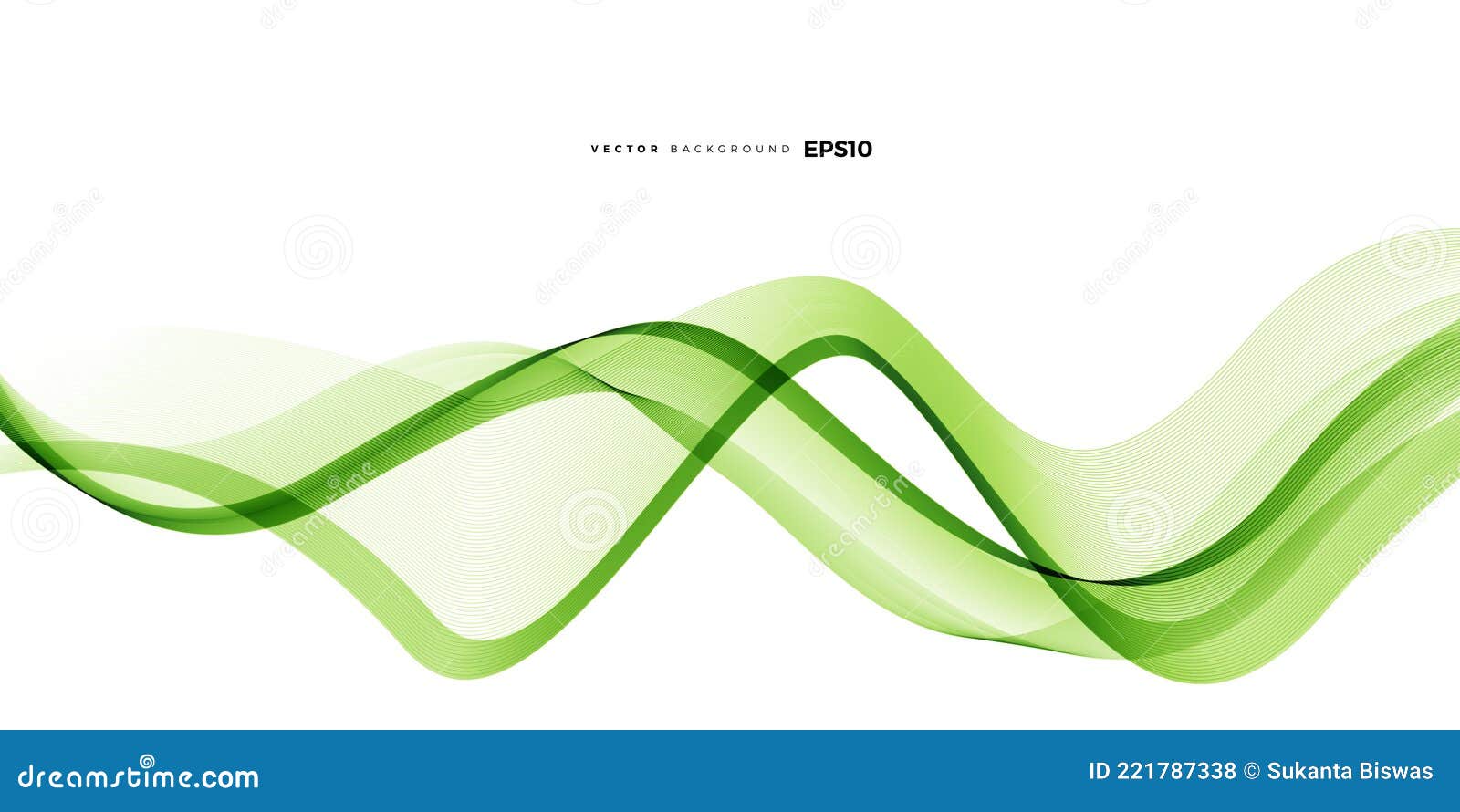 Abstract Green Line Wave Background in Concept of Website, Banner ...