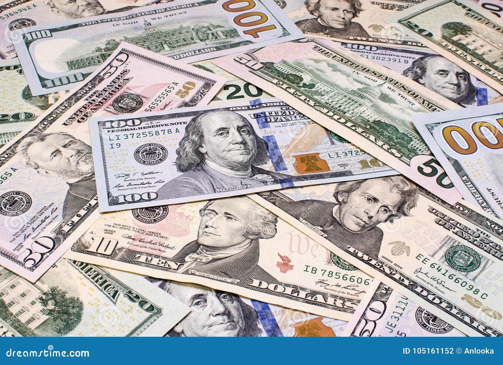 Background Of Dollar Banknotes Stock Photo - Image of denomination ...