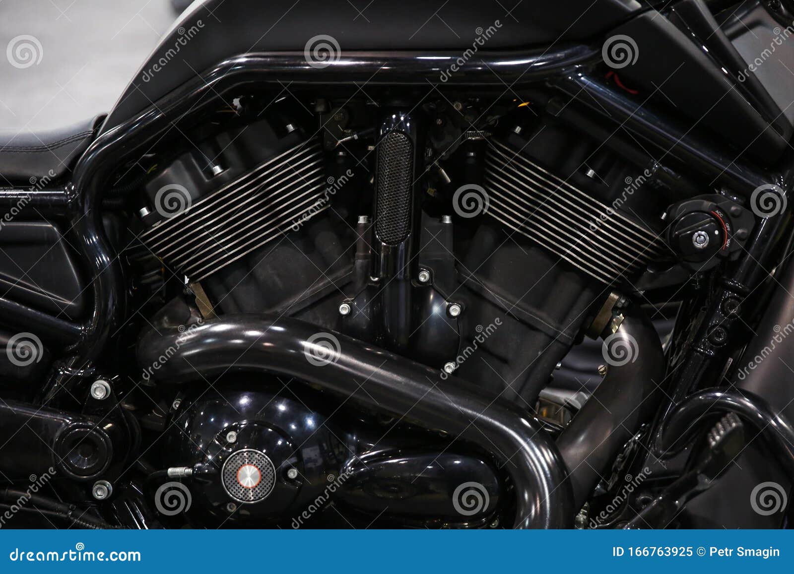 Background of V-shaped Motorcycle Engine Stock Image - Image of metal ...