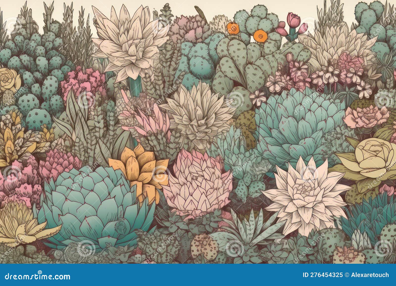 Background Variety of Small Cacti Different Types and Varieties Stock ...