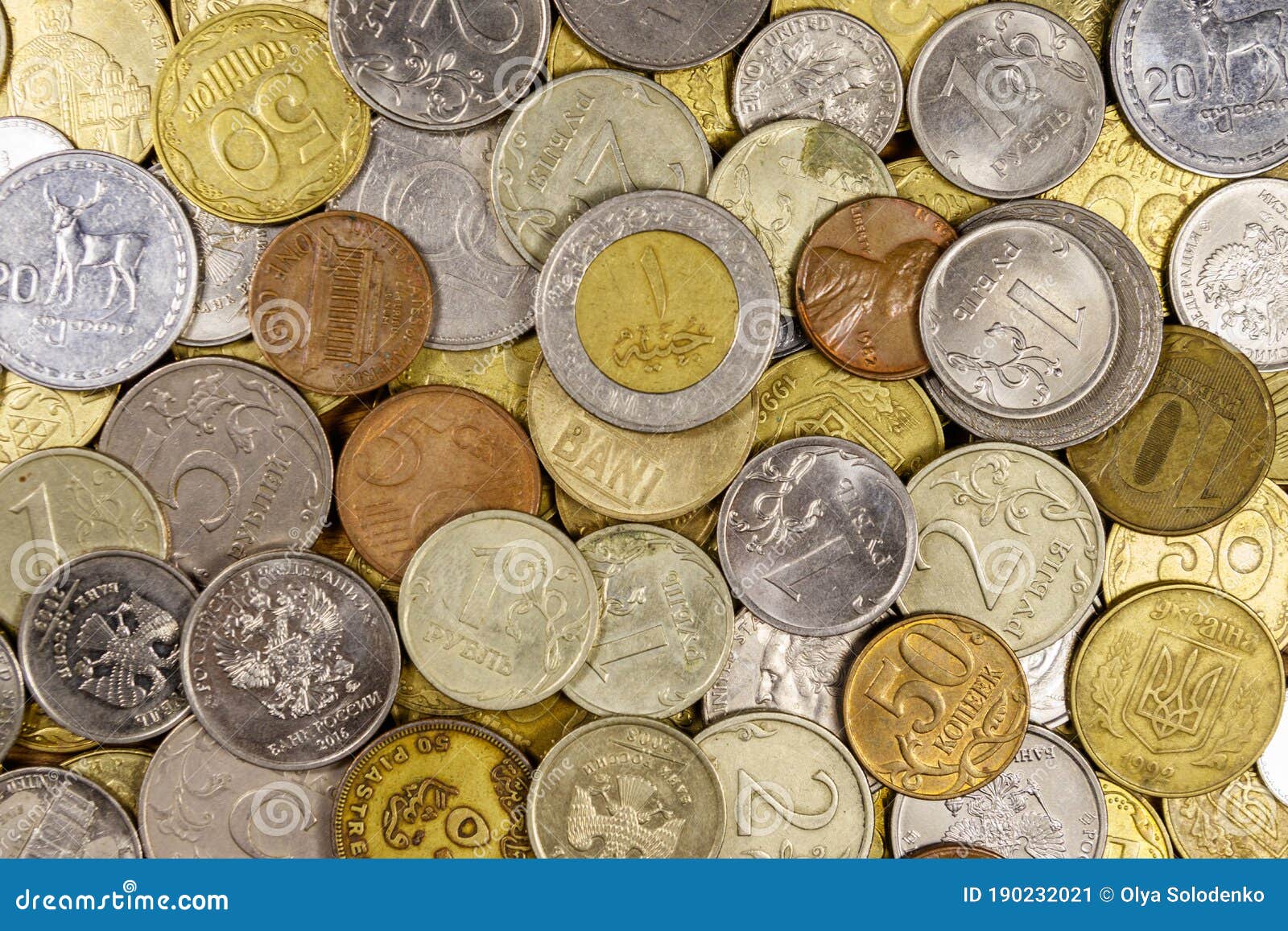 Background of Various Coins from Different Countries Stock Image ...