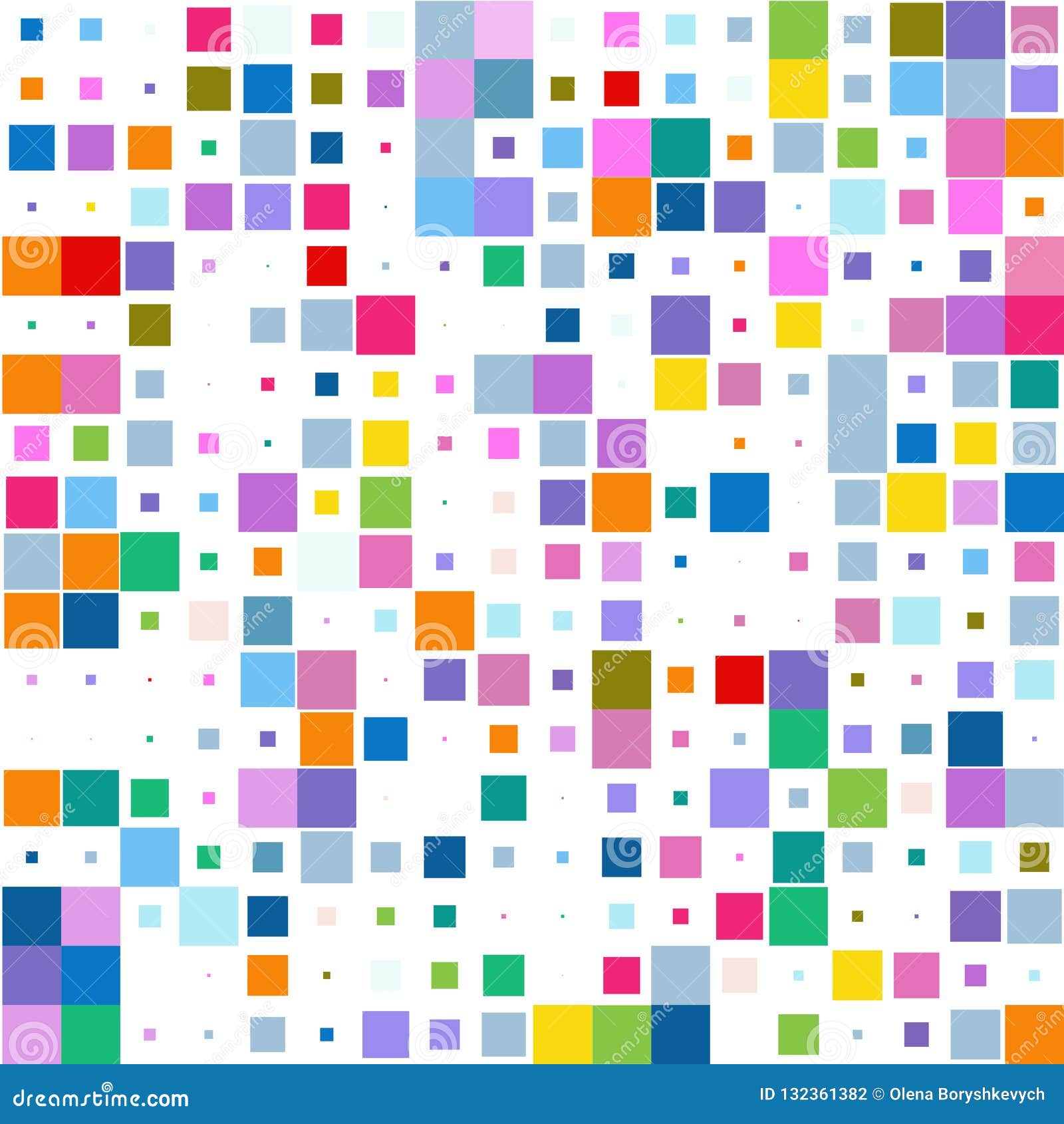 Background of Multicolored Squares on White. Stock Vector ...