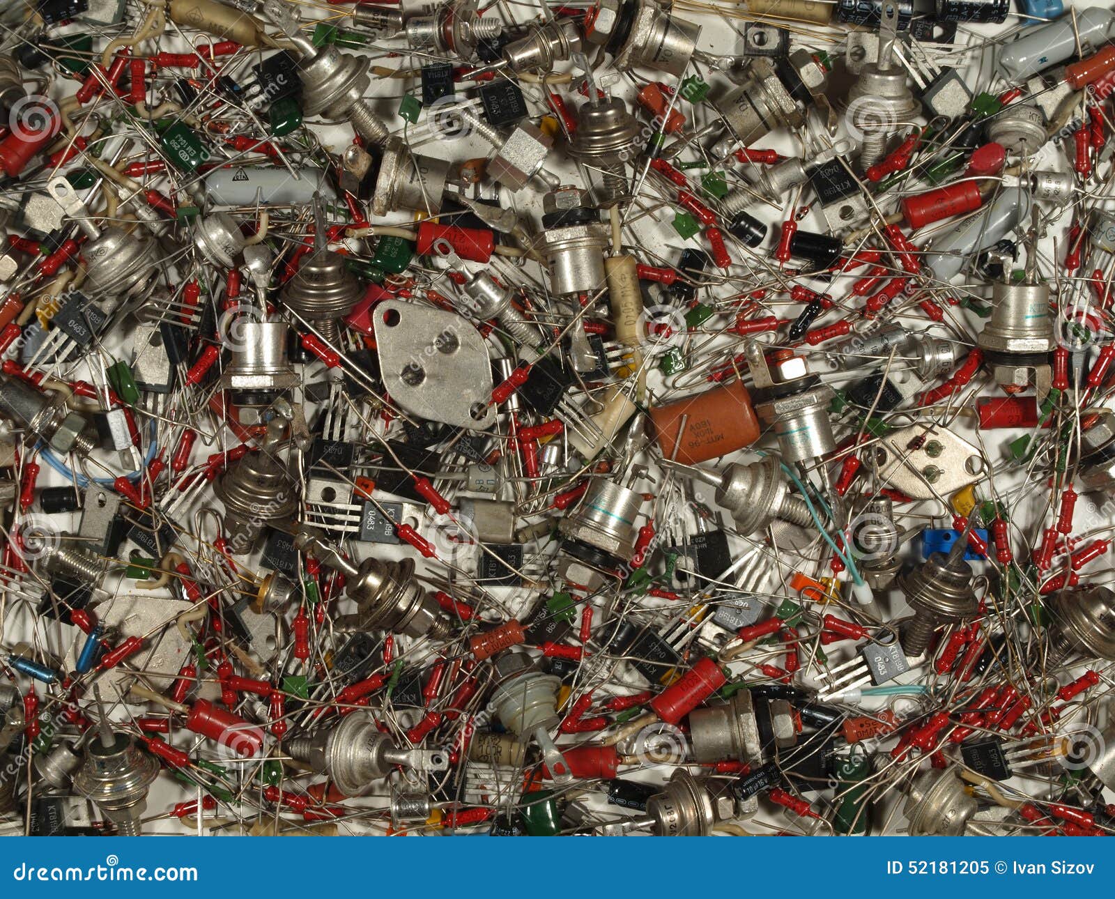 Background of Various Electronic Components of Soviet Production Stock ...