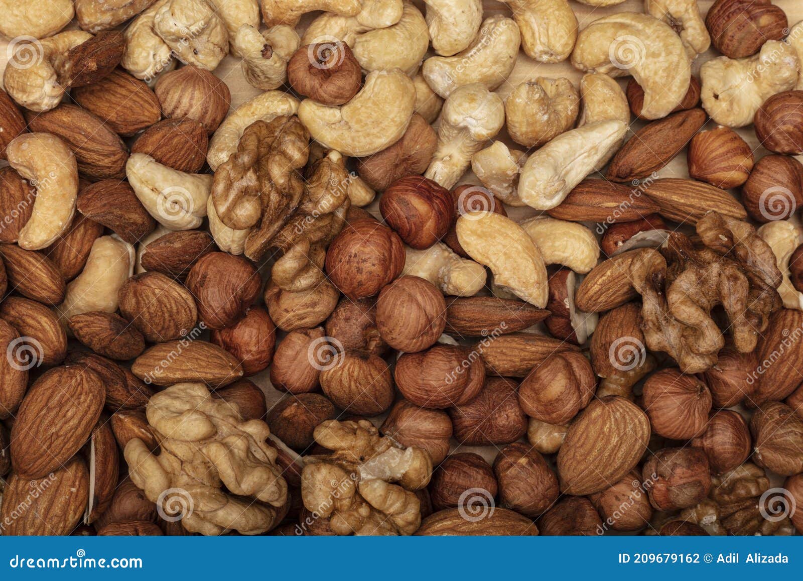 Background of Various Nuts. Top View Stock Photo - Image of cashew ...