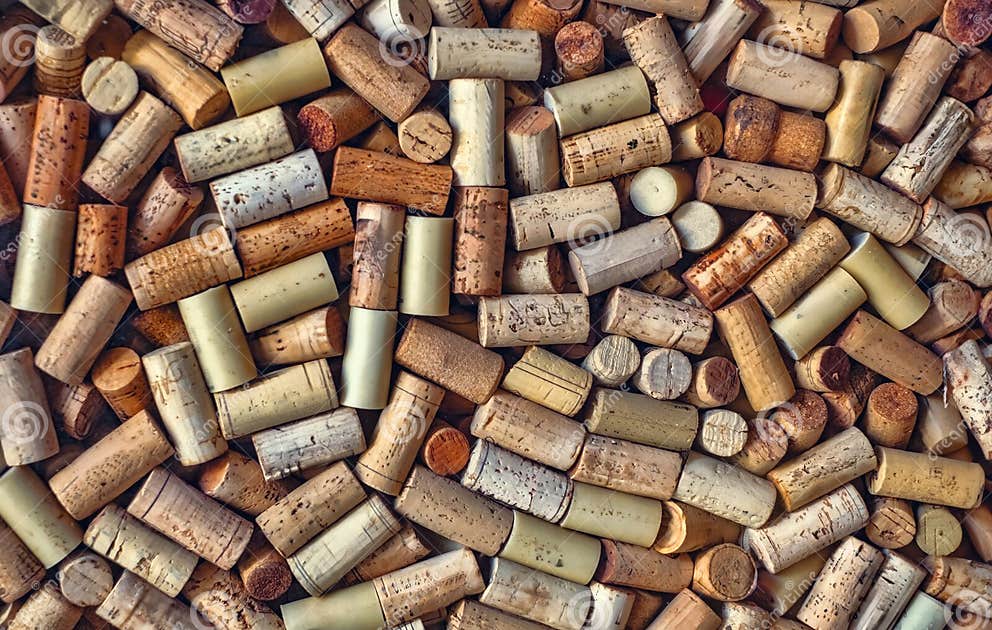 Old Used Corks Plugs from Various Types of Wine Stock Photo - Image of ...