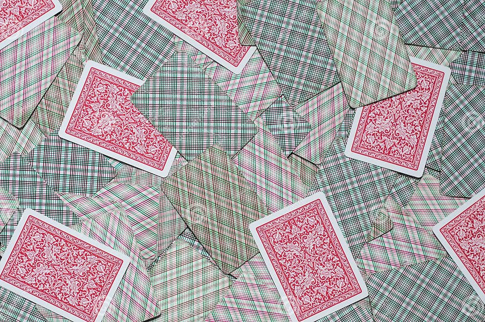 Background of Various Scattered Playing Cards Face Down Stock Photo ...